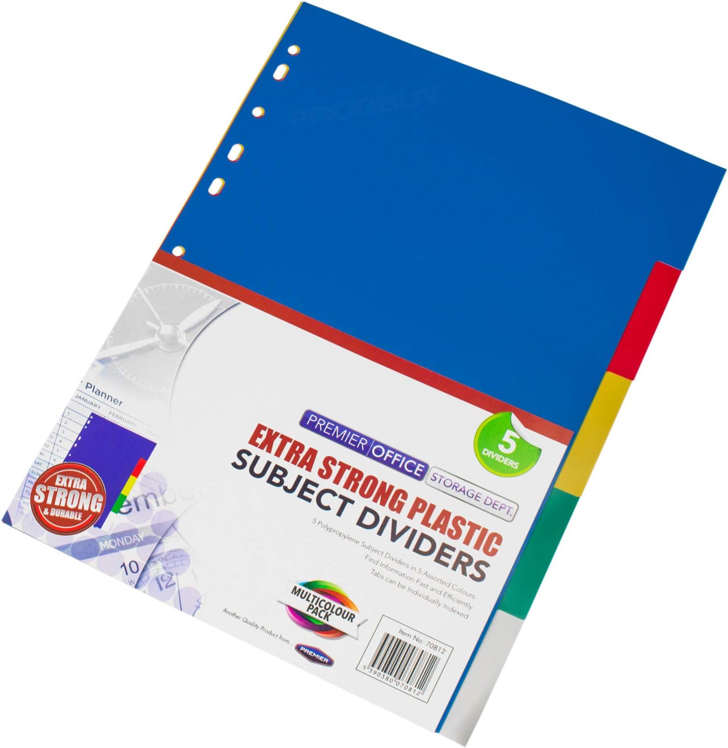 [5 Pack] Colour 5 Part Strong Plastic Subject Dividers A4 : Amazon.co ...
