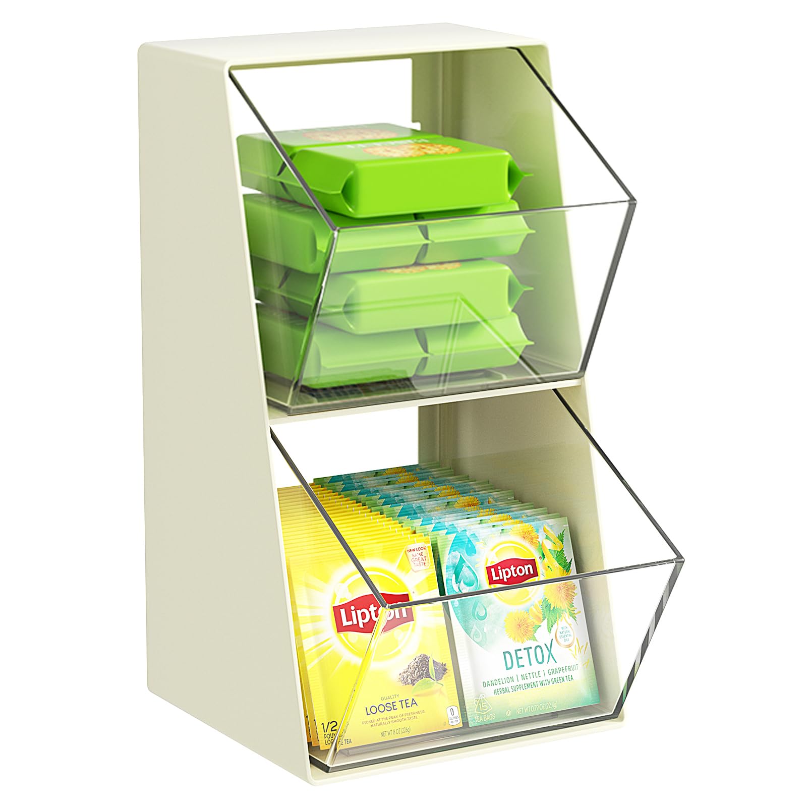 Amazon.com: BILLION GOLD Acrylic Tea Bag Organizer Storage Box with 2 ...