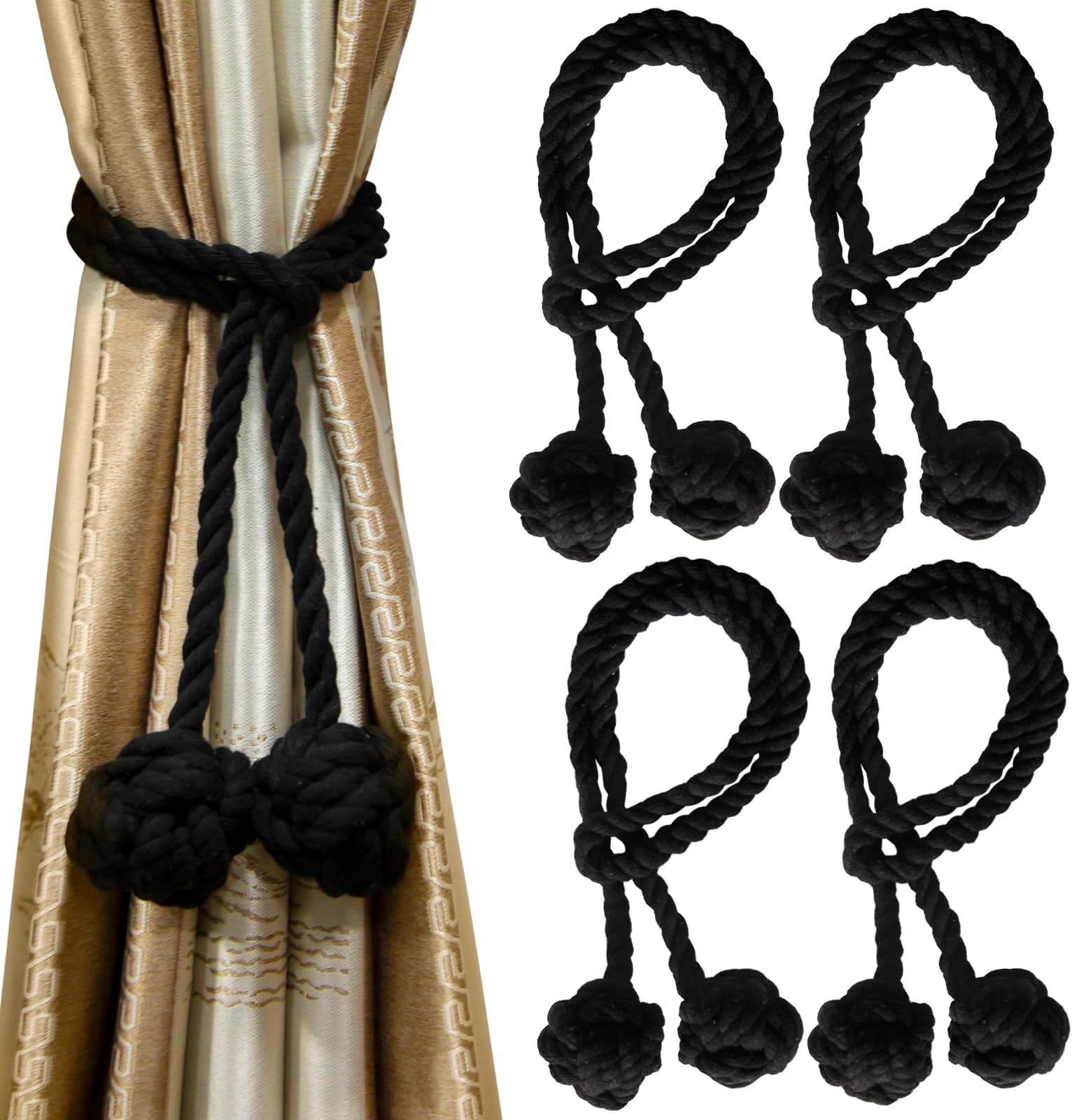 Amazon.com: Rustic Curtain Tiebacks - Premium Cotton Tiebacks for ...