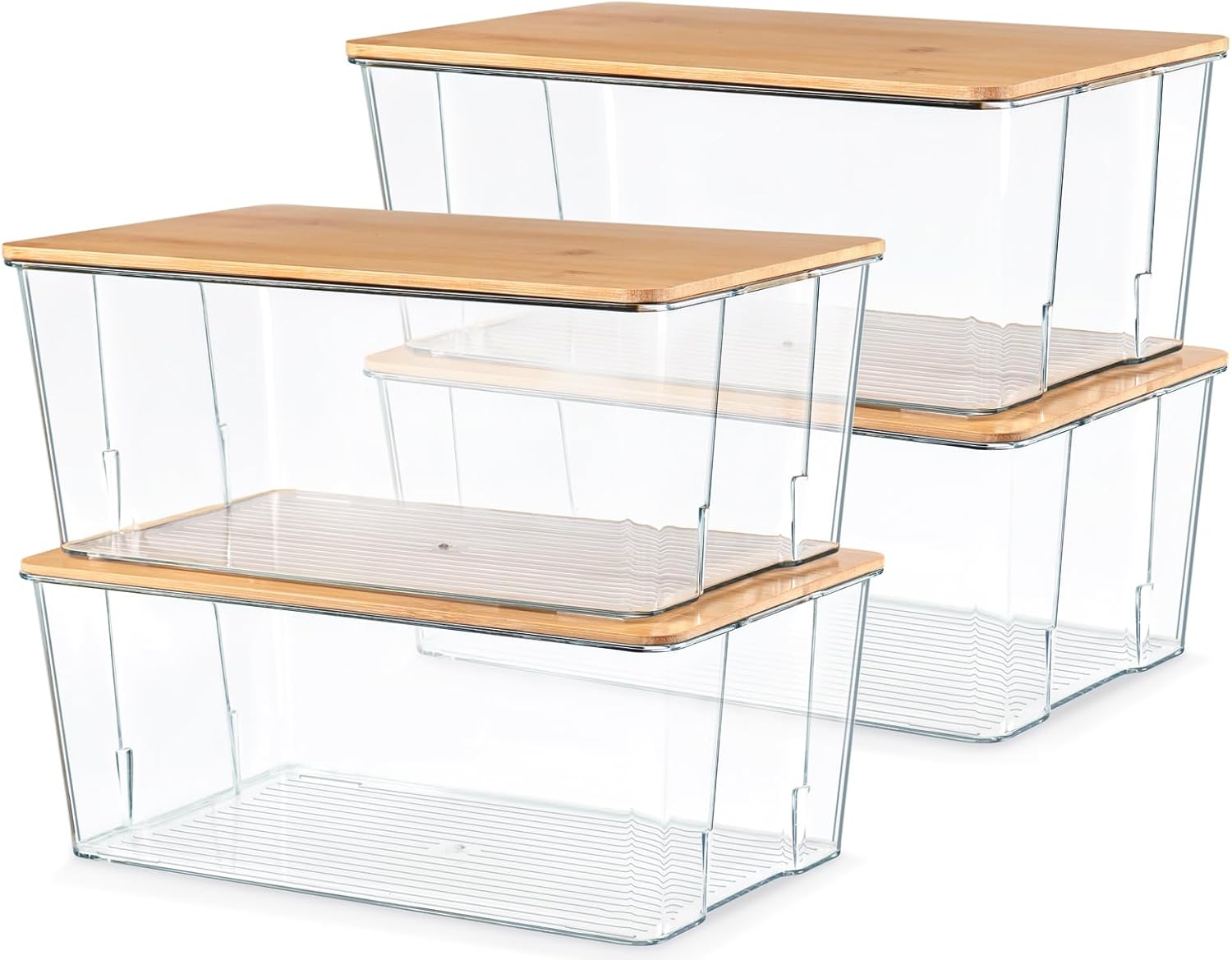 Amazon.com - Hudgan 4 Pcs Snack Storage Containers, Clear Bins ...