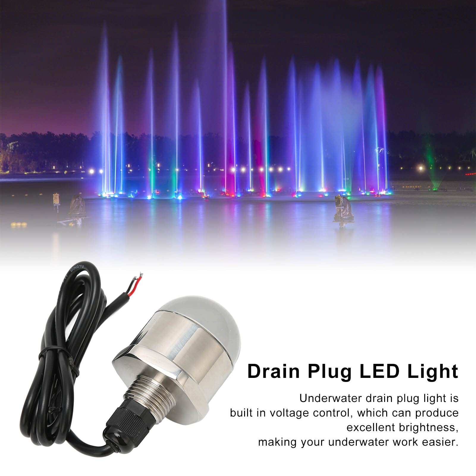 Underwater Led Drain Plug 27W Marine Boat Drain Plug Light LED