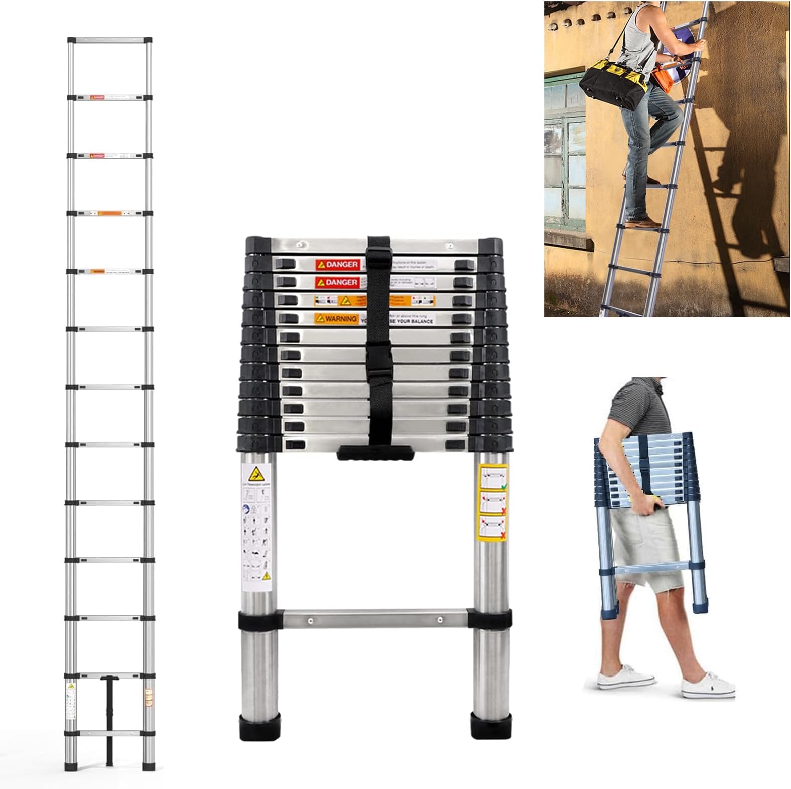Ma Fra Multi Purpose Folding Extension Ladder - 4.7m 15.5ft -330lbs ...