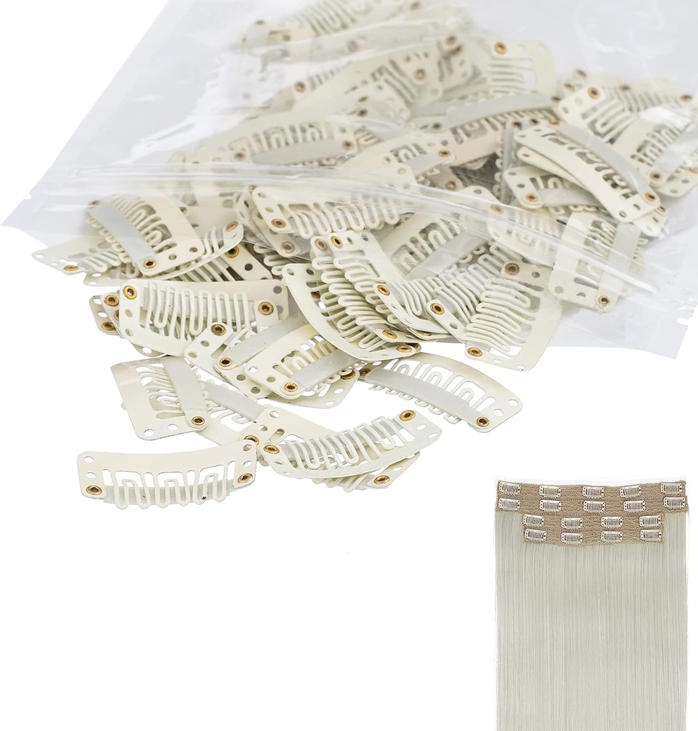 Maggidea Hair Extension Clips, Metal Snap Clips for Hair Extensions and ...