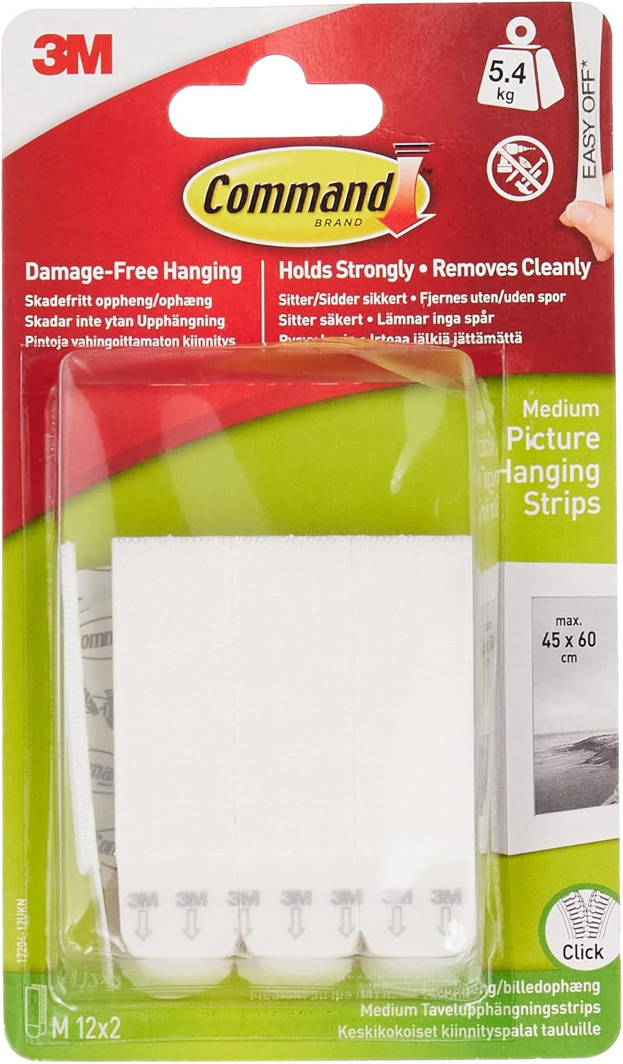 Command Medium Picture Mounting Strips, 12 pairs (Pack of 1) Adhesive ...