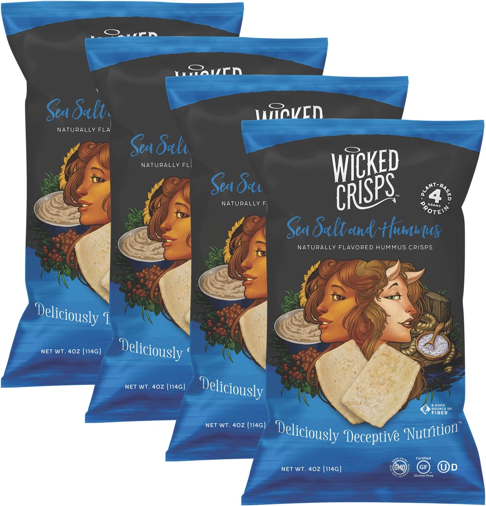 Amazon.com: Baked Veggie Chips, Wicked Crisps - Sea Salt Hummus, Pea ...