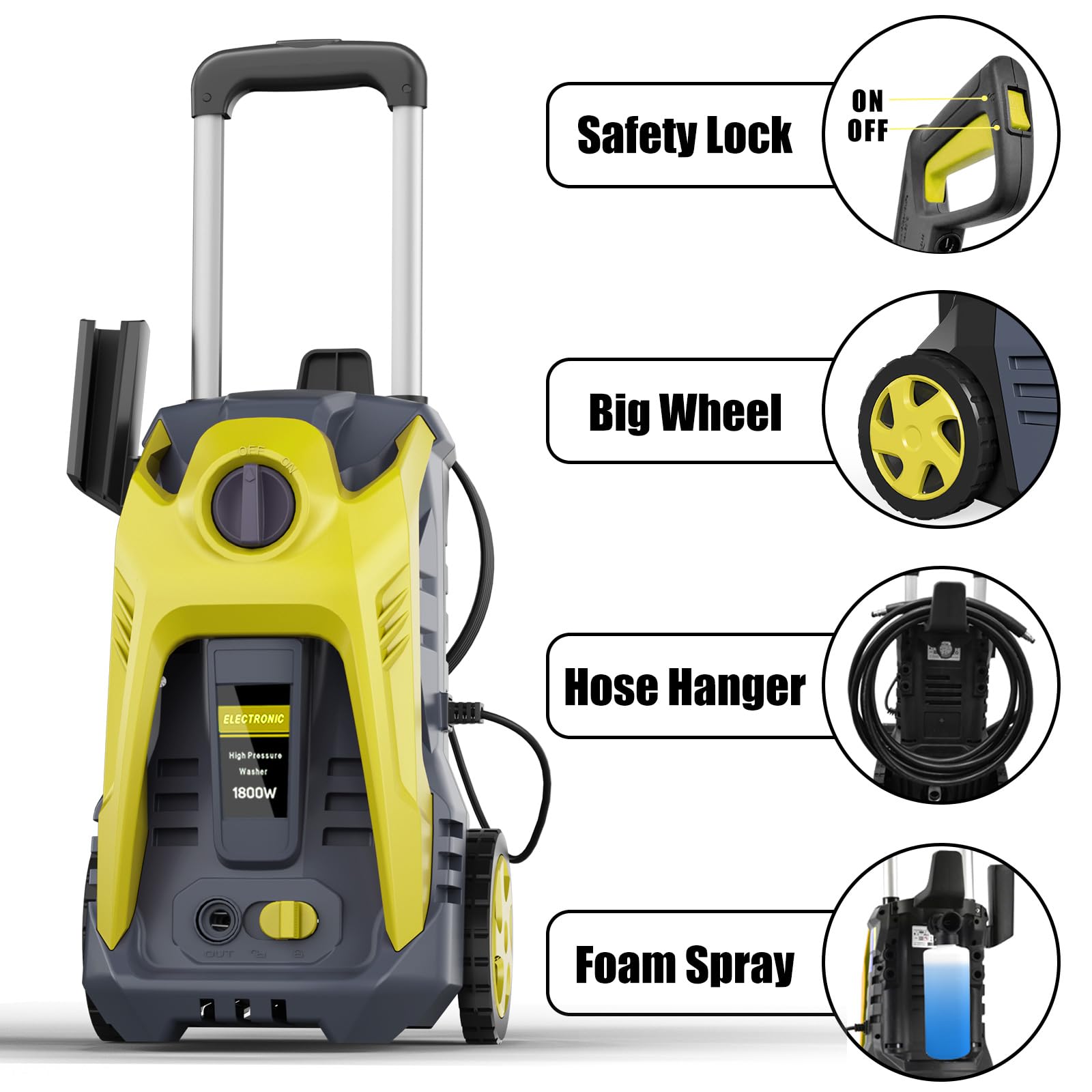 Snapklik.com : Electric Pressure Washer 4000PSI Max 2.6 GPM Electric ...