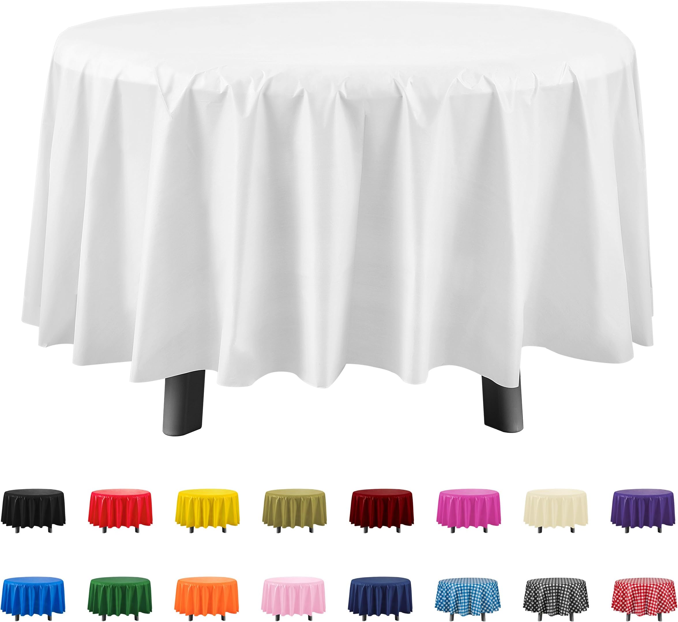 Amazon.com: Juvale Round Plastic Party Tablecloth for up to 72-Inch ...