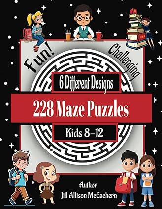 Maze Puzzle Book: 228 Puzzles and Solutions: 6 Different Designs, for ...