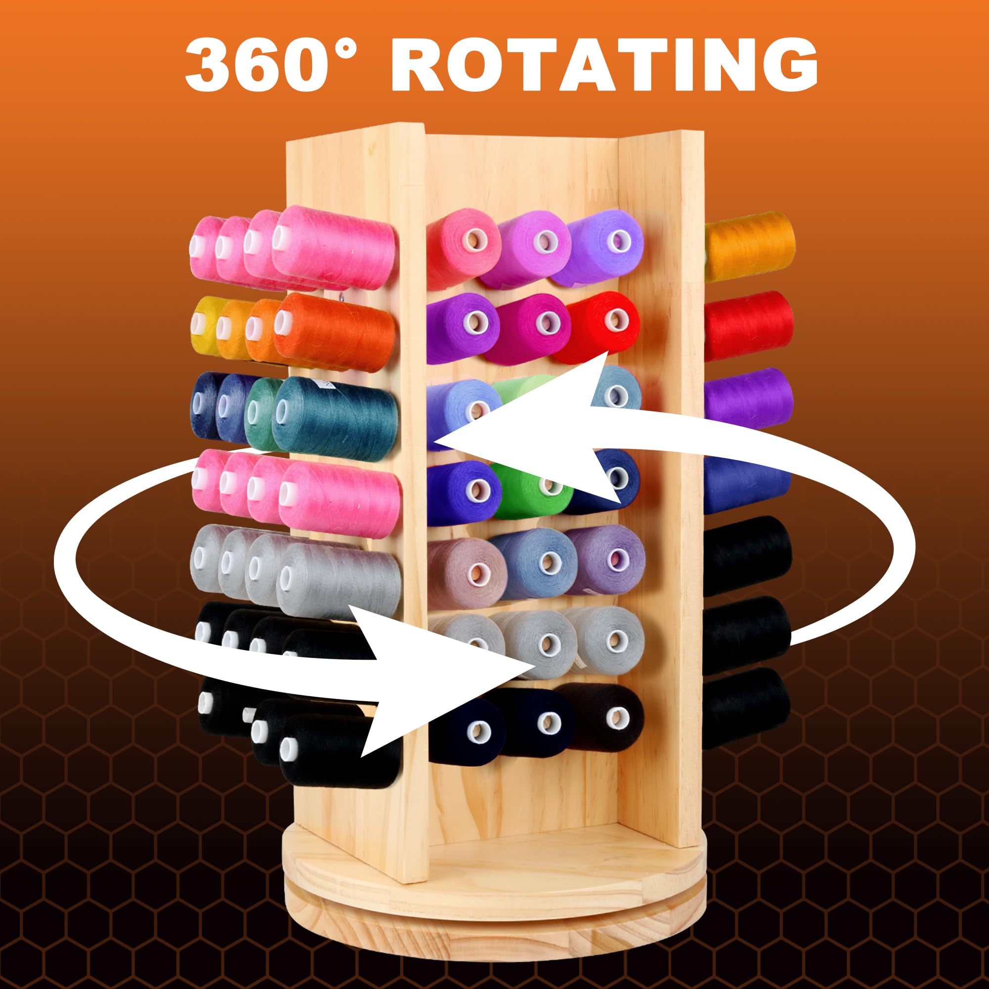 Snapklik.com : 98 Spools Thread Holder, 360 Rotating Embroidery Sewing ...