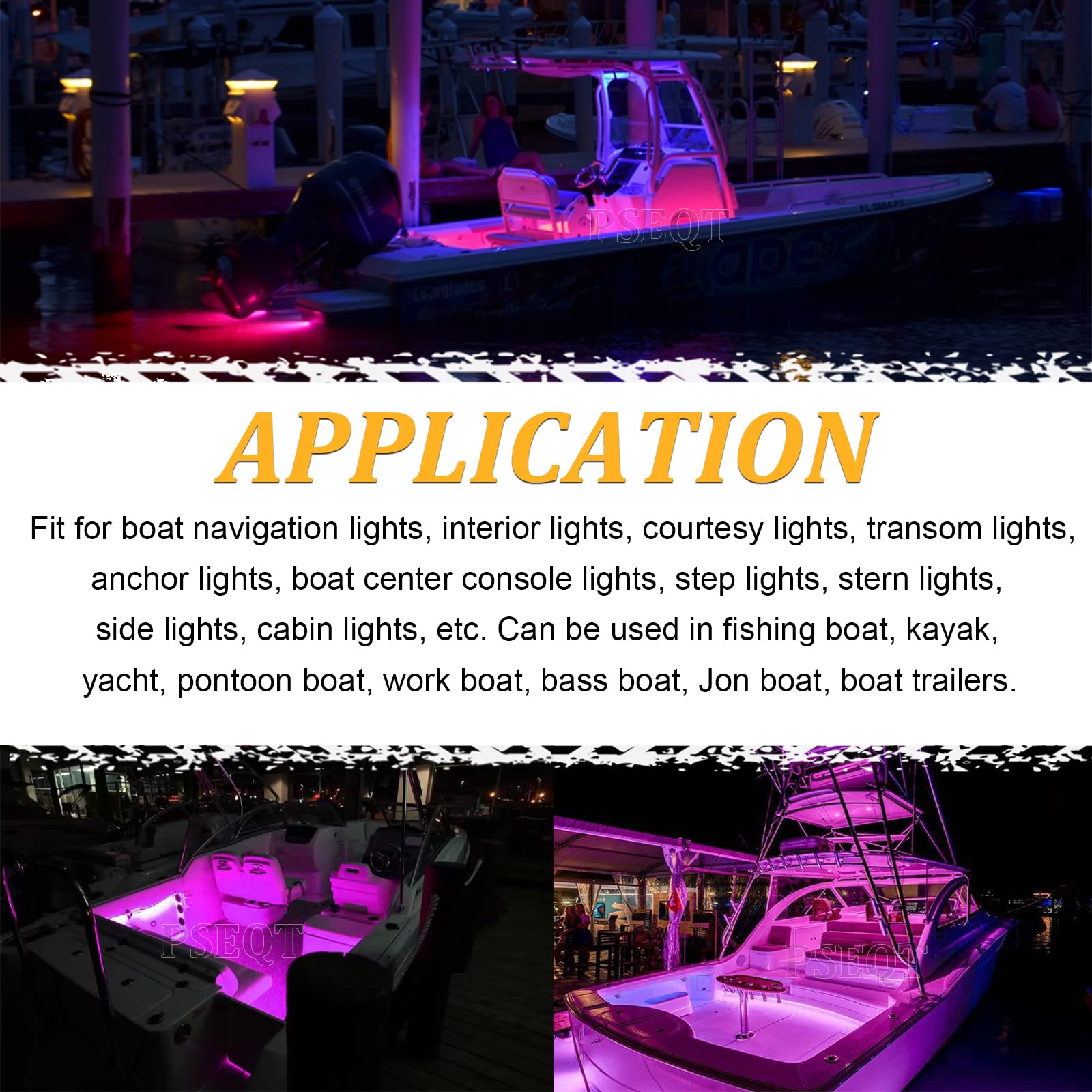 Snapklik.com : PSEQT LED Boat Navigation Lights Marine Interior ...