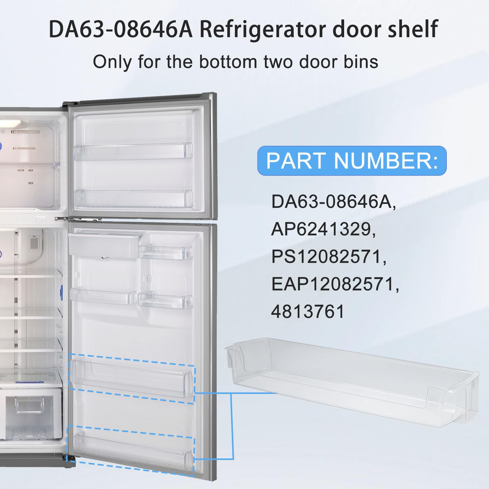 DA63-08646A Refrigerator Door Bin Compatible with Samsung Refrigerator ...