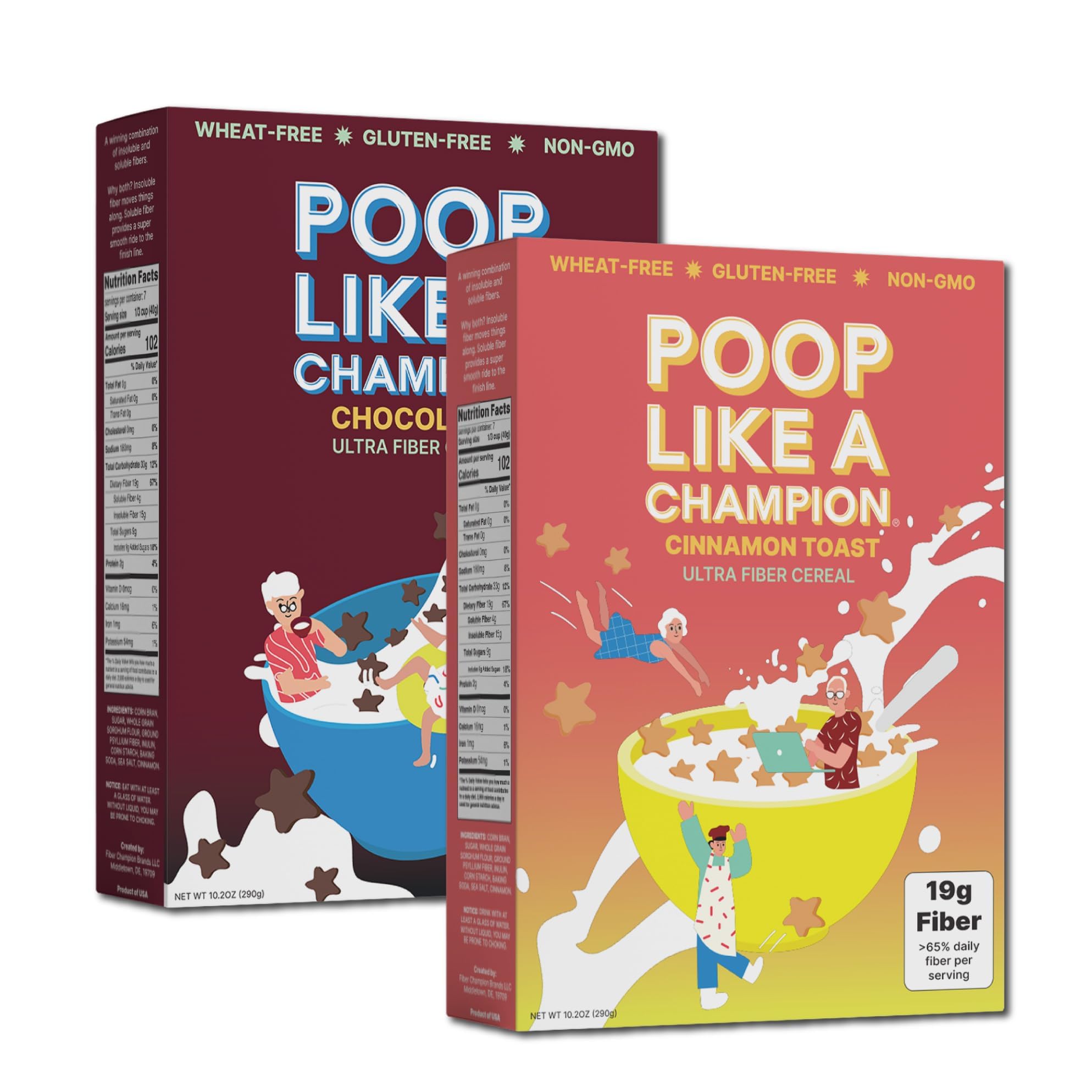 Amazon.com: Poop Like a Champion High Fiber Cereal - [2-Pack] Cinnamon ...