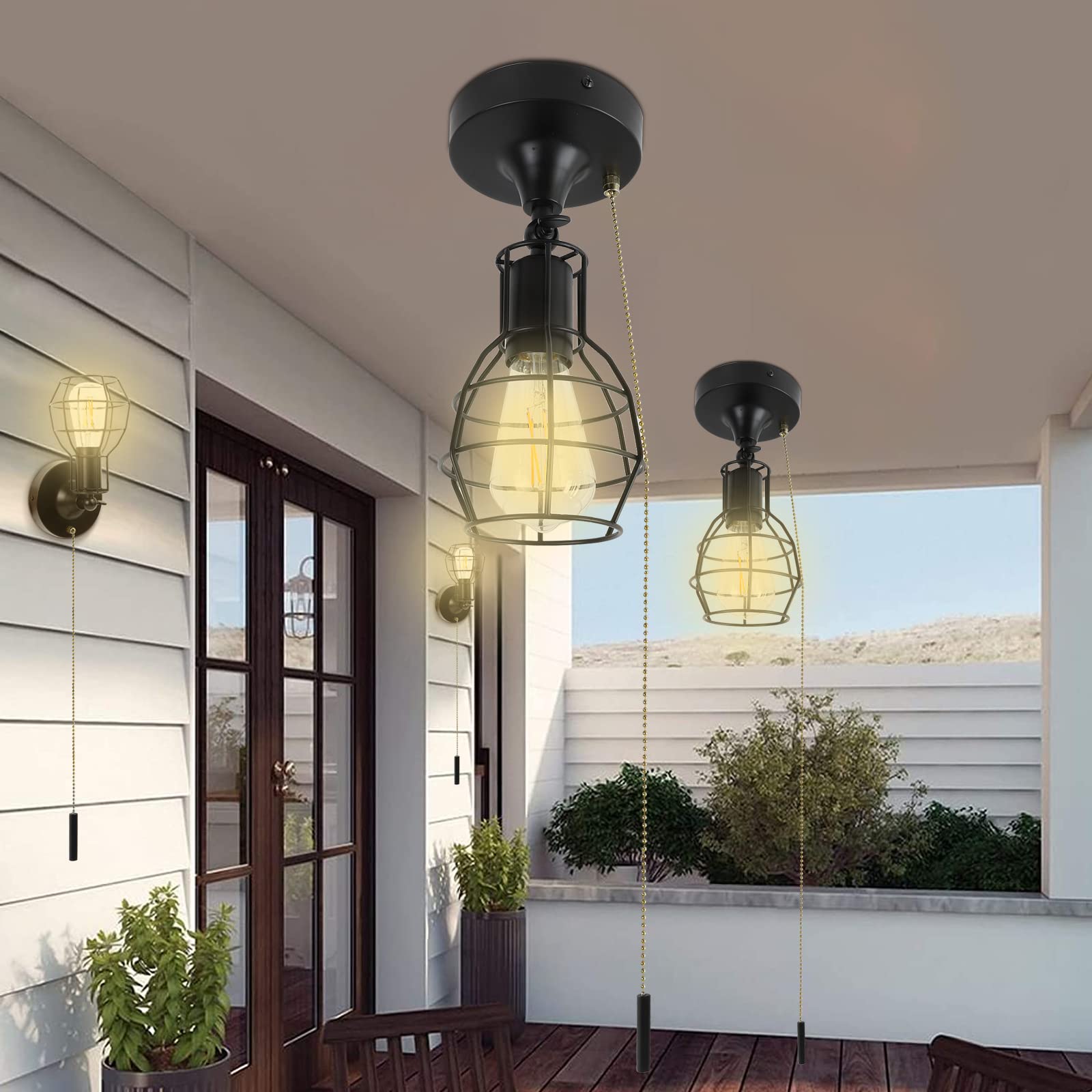 Outdoor Ceiling Light Pull Chain Harbor Breeze Universal 4.88 In Clear