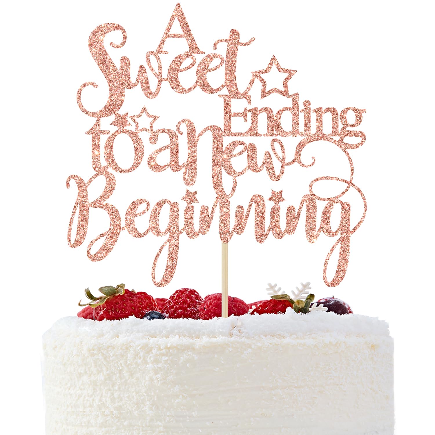 Amazon.com: A Sweet Ending to A New Beginning Cake Topper, Congrats ...