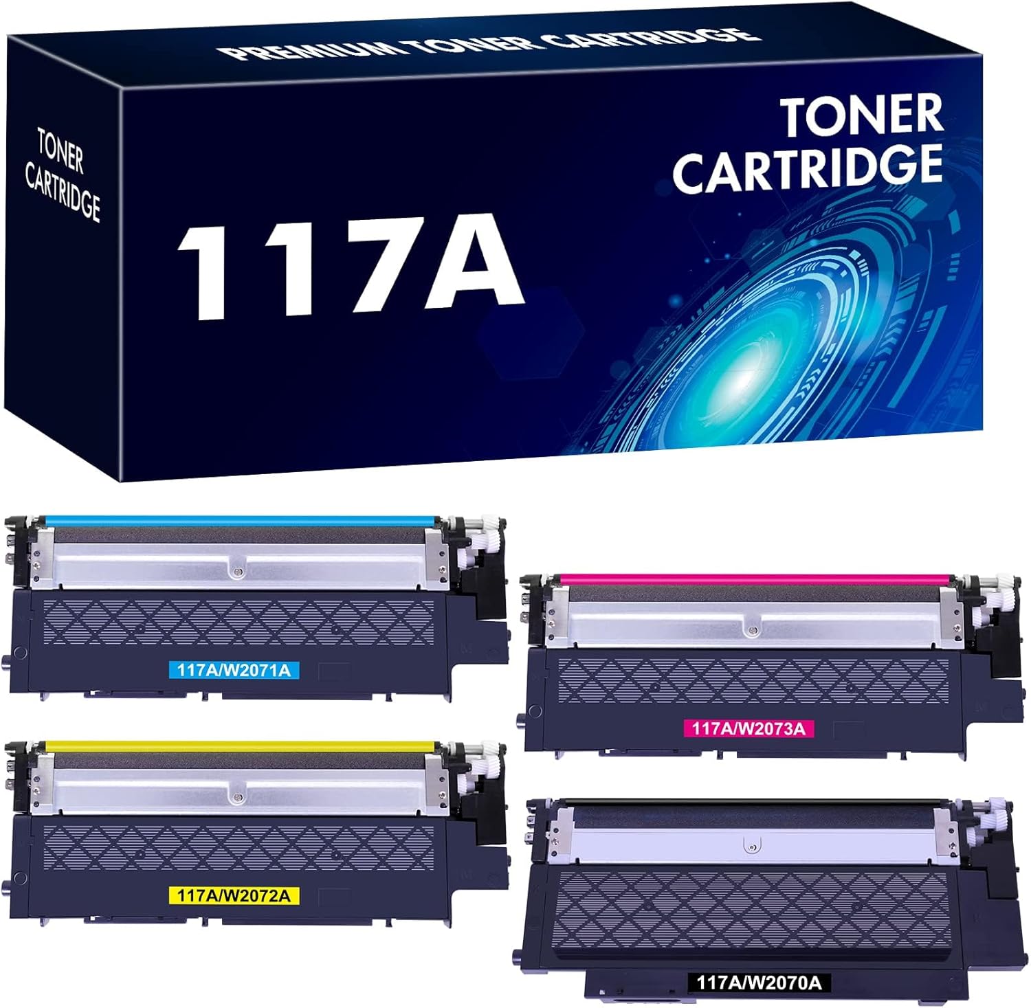 4-Pack Compatible 117A Toner Cartridge Replacement for HP 117A 117 ...