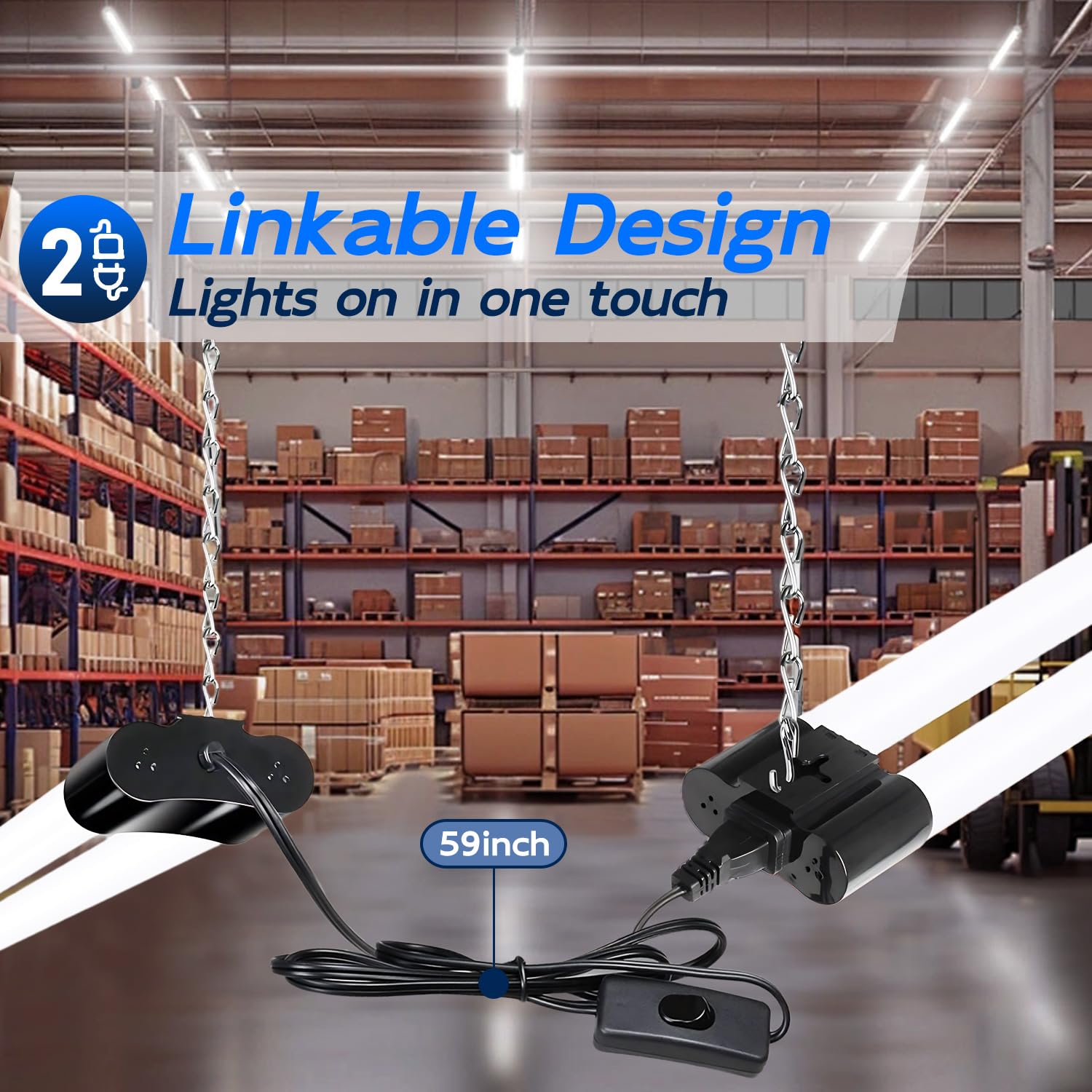 Snapklik.com : Hykolity 2 Pack 4FT Linkable LED Shop Light For Garage ...