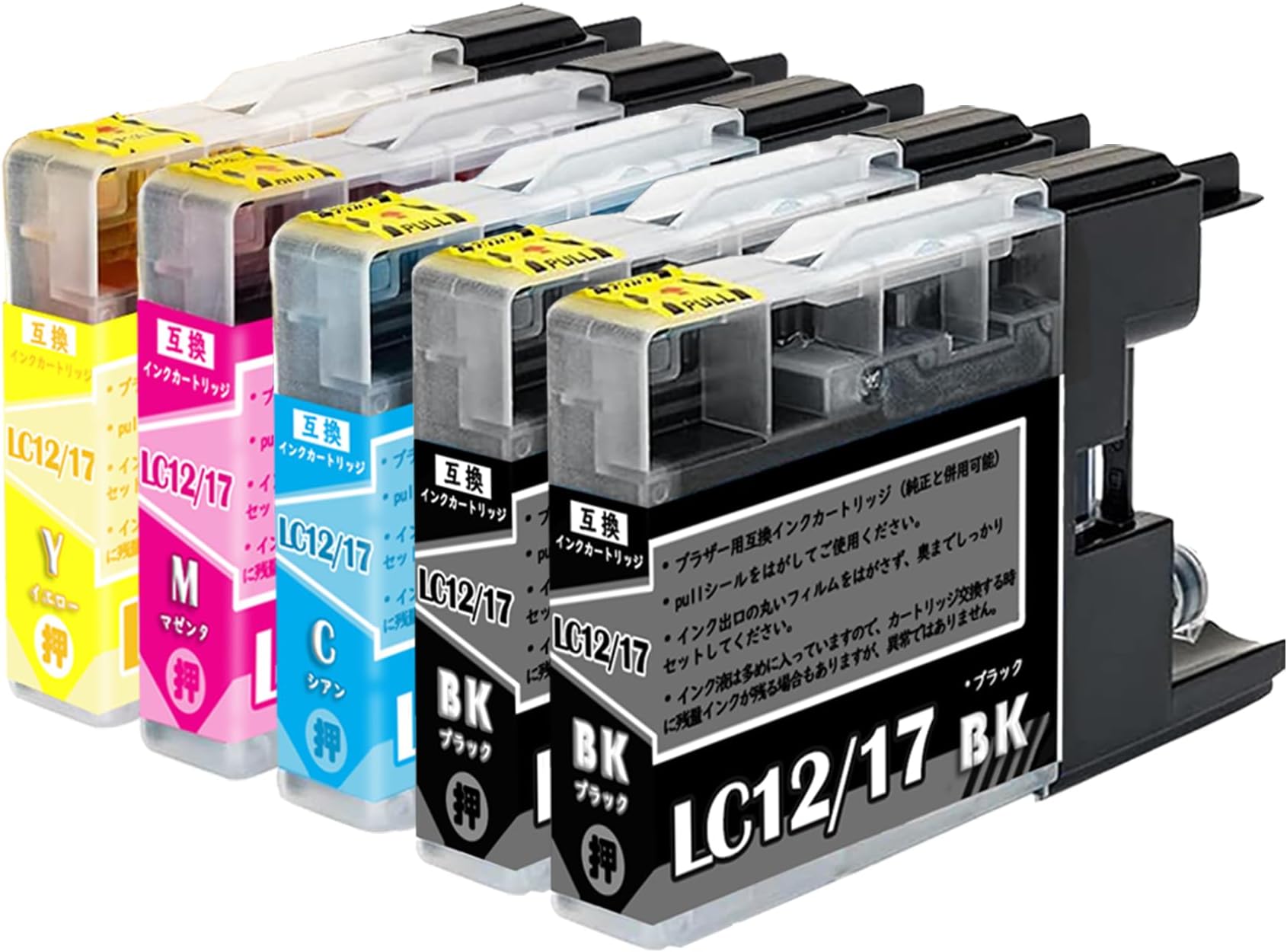 Amazon.co.jp: 【InkCity】ブラザー用 LC12(17)互換インクカートリッジ 4色【BK×2本 C/M/Y各1本 合計5本】大容量【純正と併用可能／高精彩・高発色／IC ...