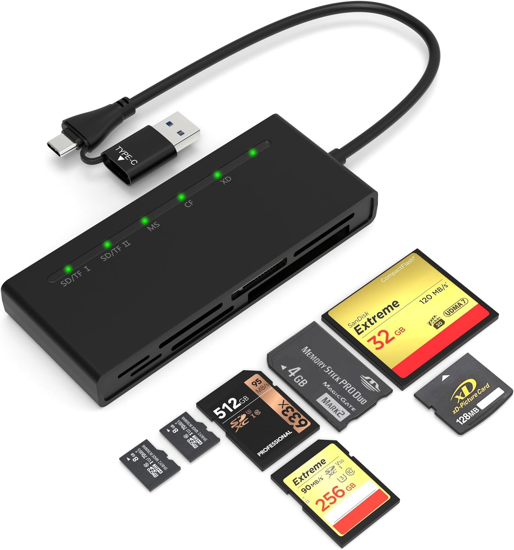 Amazon.com: Memory Stick pro Duo Adapter XD Card Reader- USB C USB3.0 7 ...