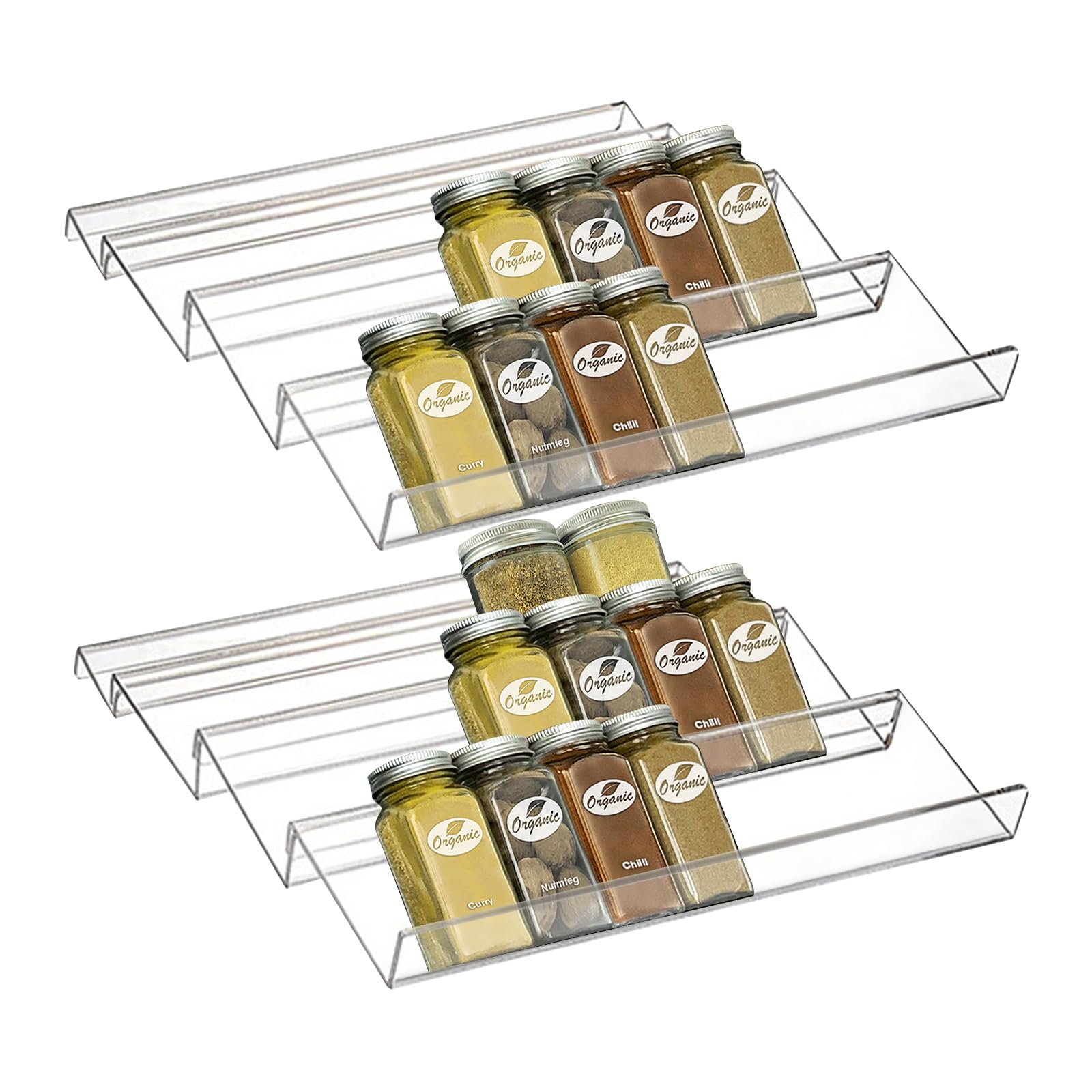 Amazon.com: YAYODS Clear Acrylic Spice Drawer Organizer 4 Tier-2 Set ...