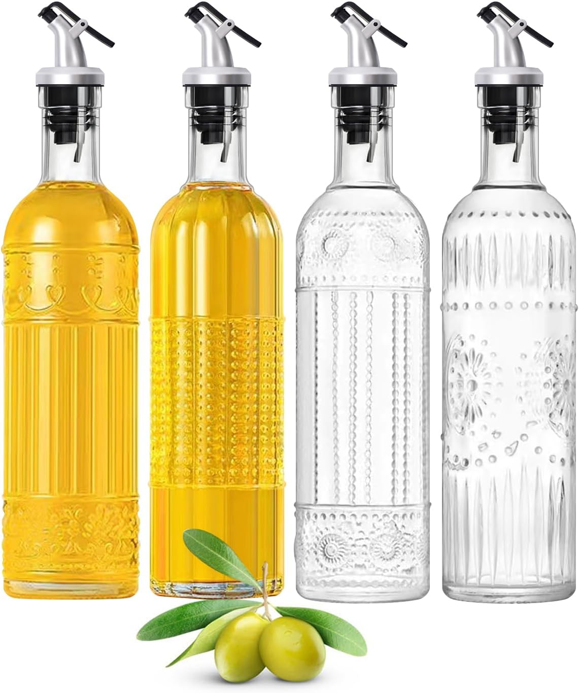 Amazon.com: Ruiao 4 Pcs Olive Oil Dispenser Bottle for Kitchen,17oz ...