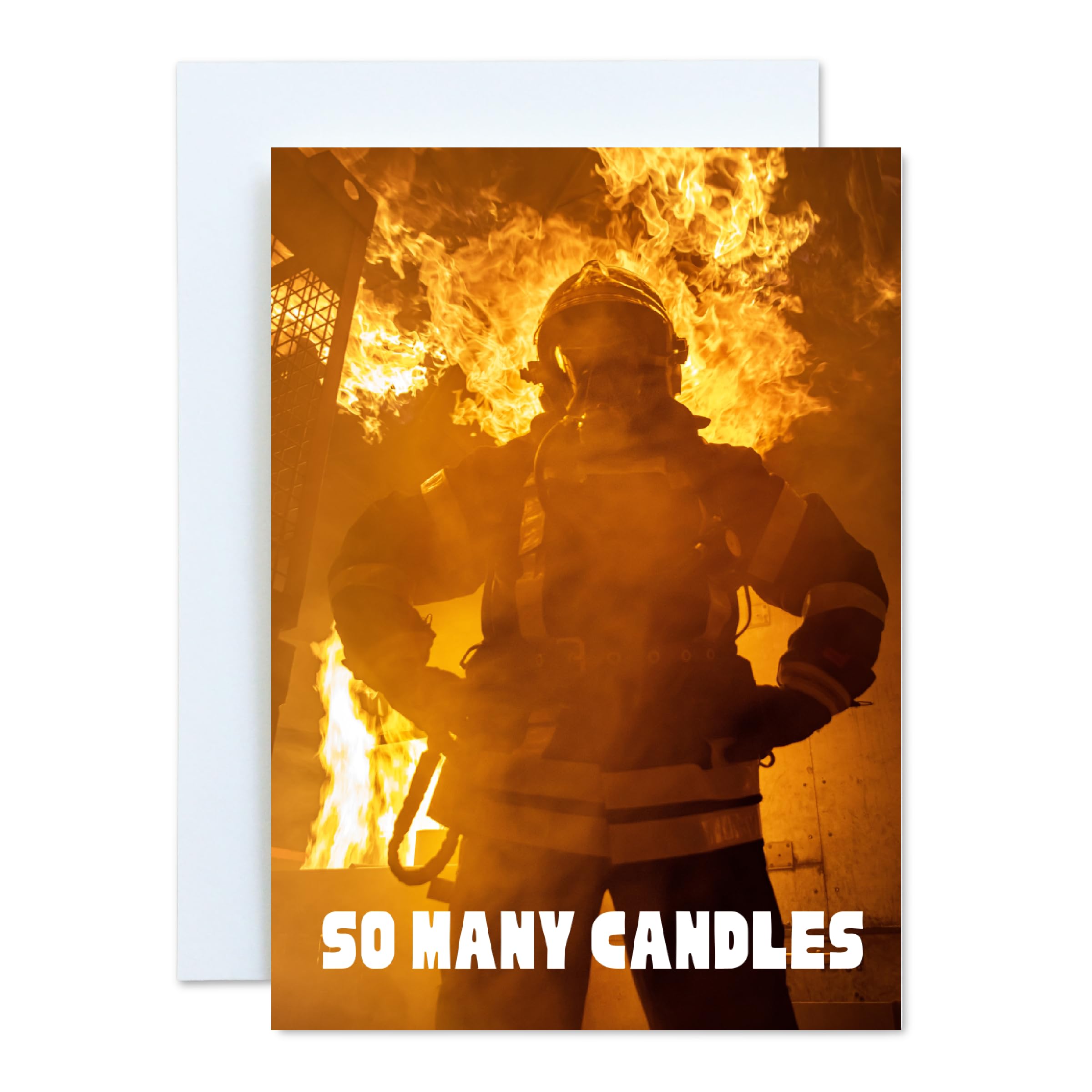Amazon.com : So Many Candles Fireman Funny Birthday Card With Shirtless ...