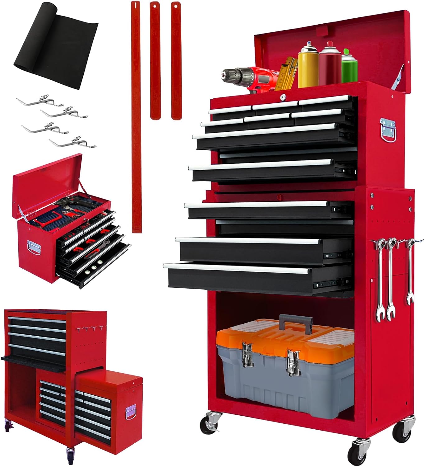Rolling Tool Chest,13-Drawer Tool Box Organizer with Wheels,Large Tool ...