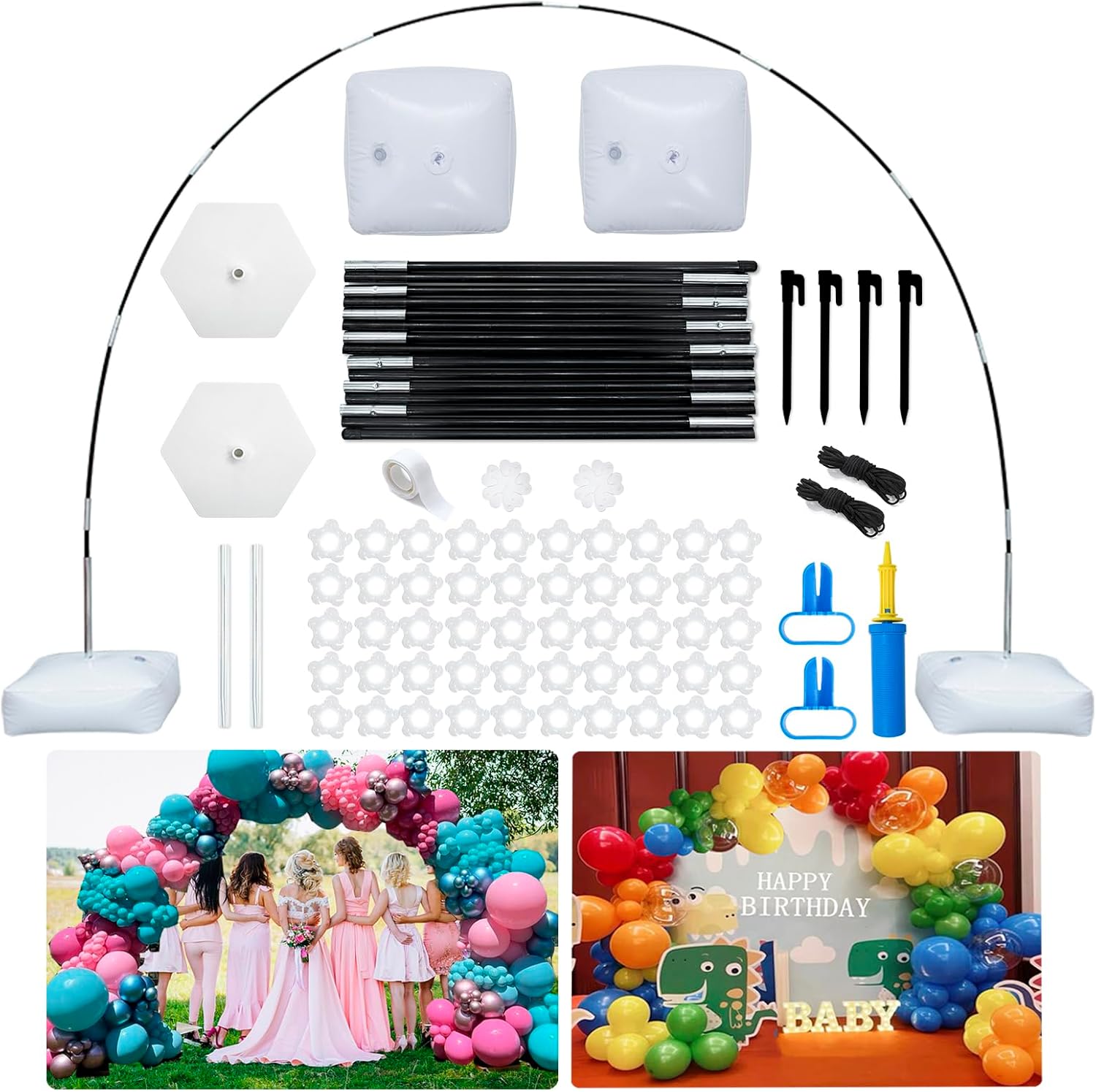 Amazon.com: Reusable Balloon Arch Stand Kit with Base, Adjustable ...