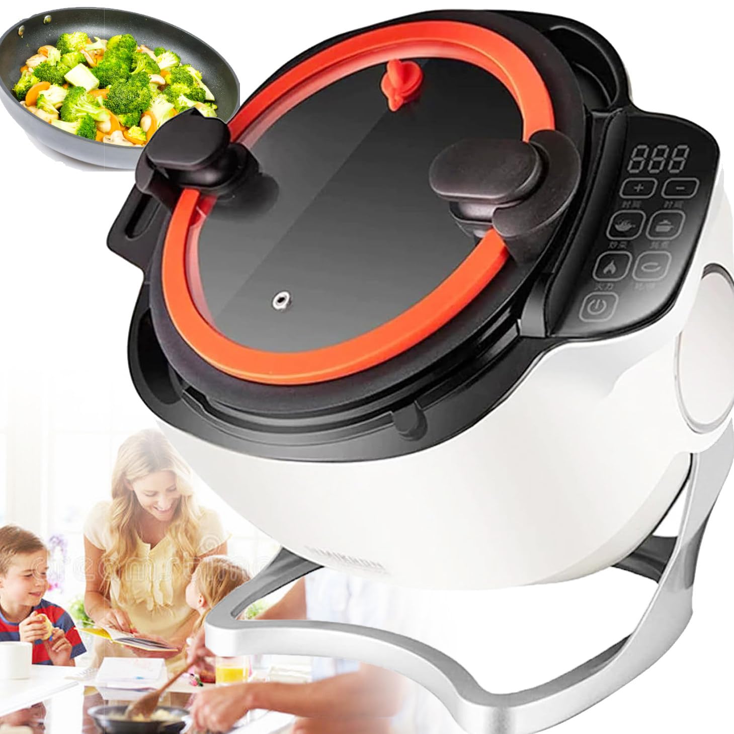 Amazon.com: Multi-Function Stir-Fry Machine， 2000W 6L auto cooking wok ...