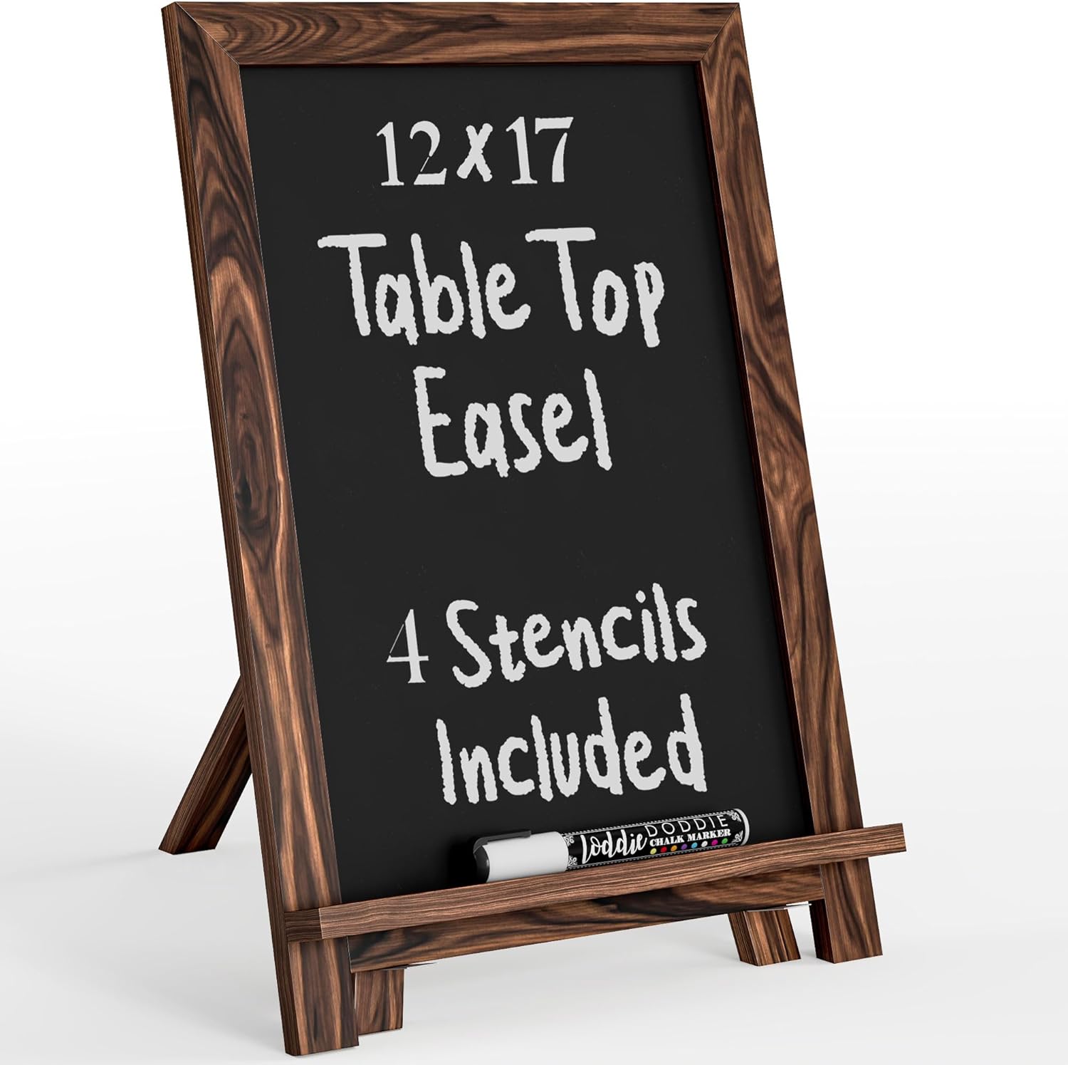 Amazon.com: Loddie Doddie Wood Tabletop Chalkboard Easel - Dark Brown ...