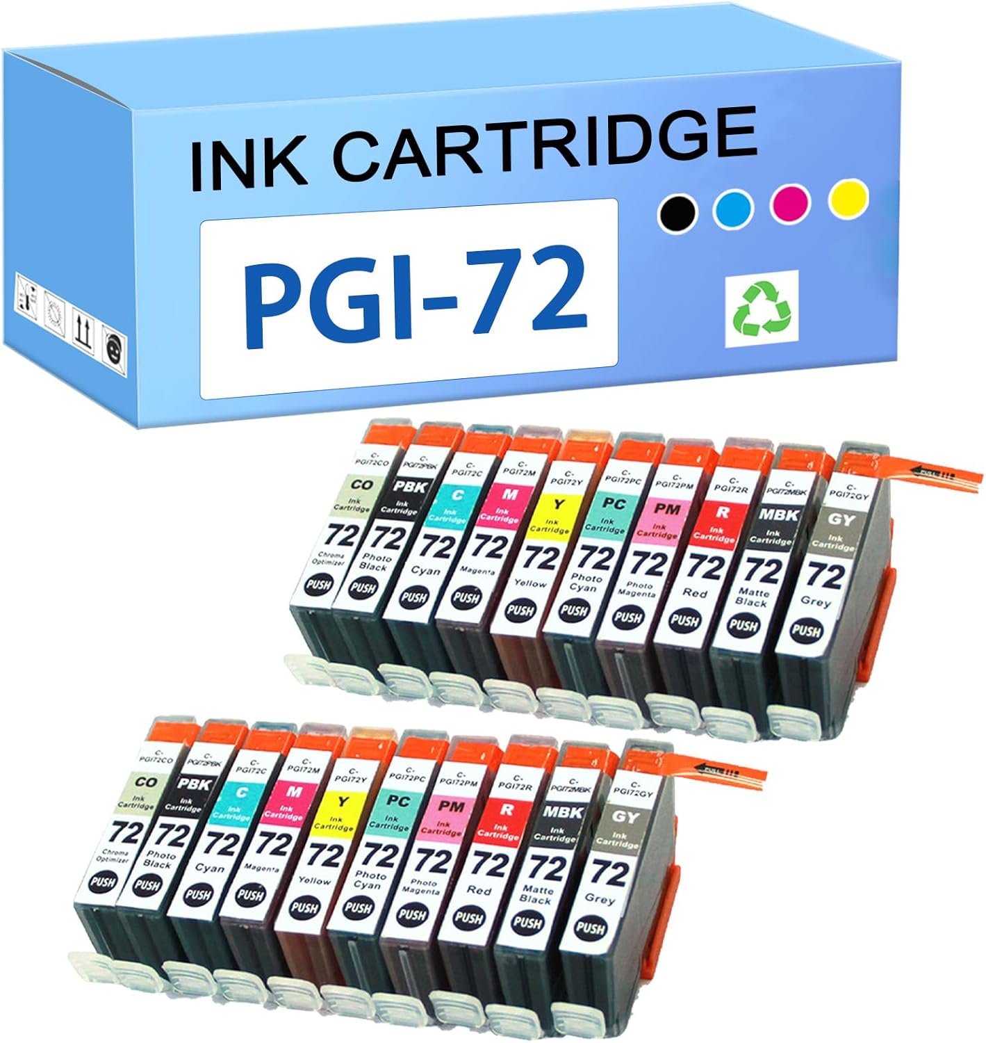 Amazon.com: PGI-72 PBK MBK C M Y PC PM R GY CO Ink Cartridges ...