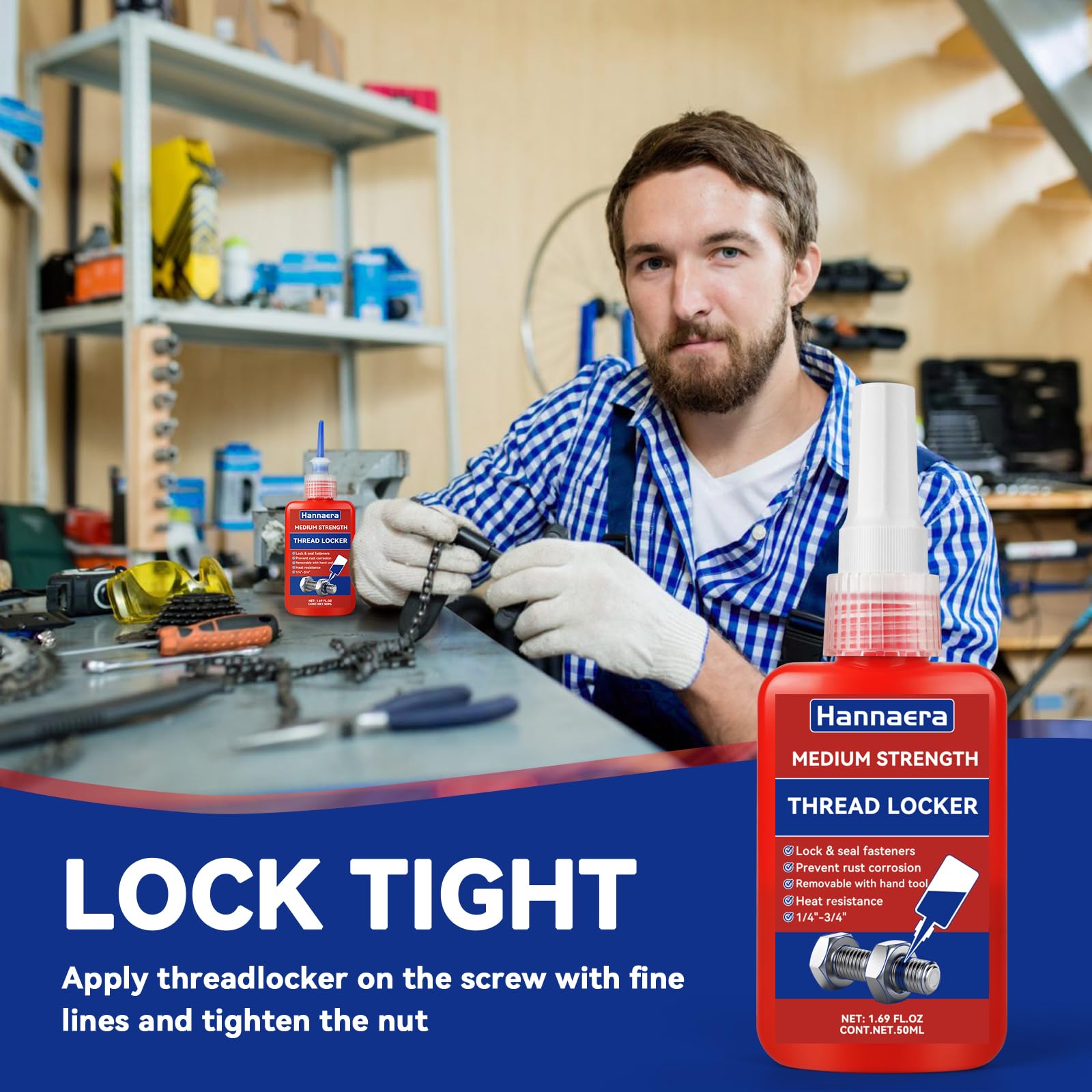 Snapklik.com : Thread Lock Blue, Threadlocker Medium Strength, Lock And ...