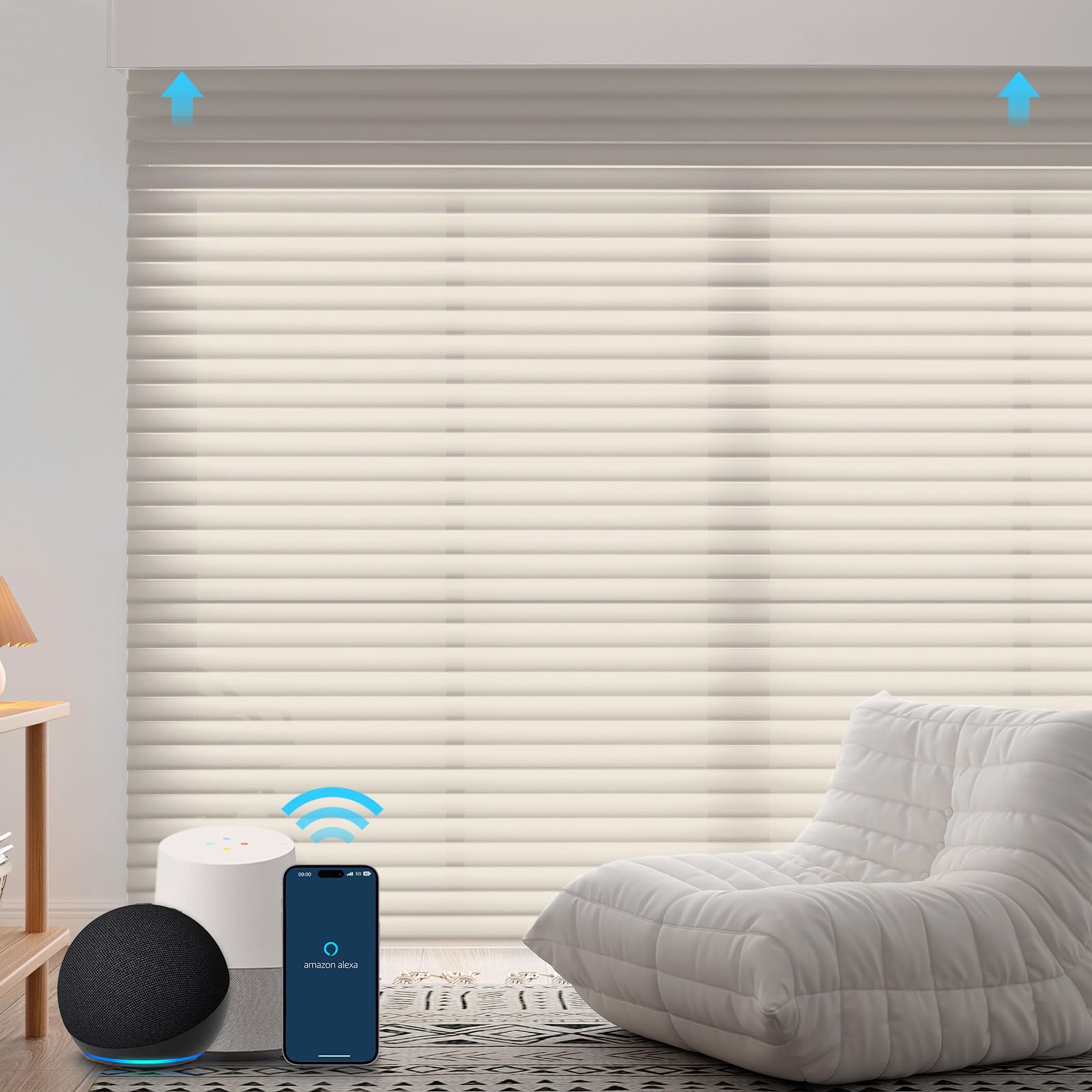 Motorized Shangrila Shades Smart Blinds Compatible with Alexa Remote ...
