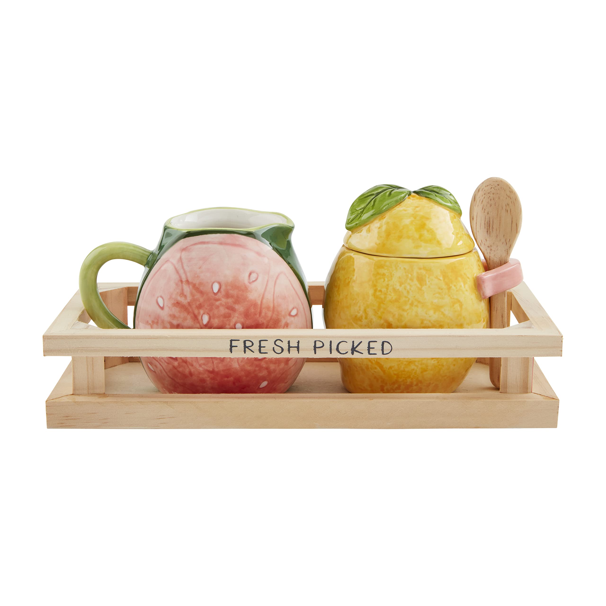 Amazon.com: Mud Pie Fruit Cream And Sugar Set, Pink, 3 1/2" x 2 3/4 ...