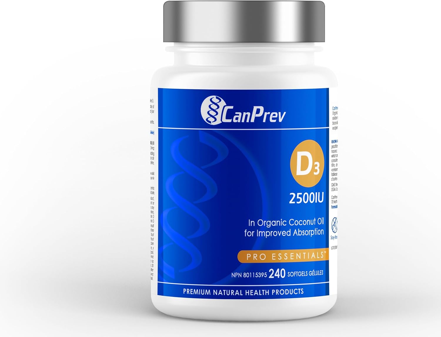 CanPrev Vitamin D3 2500 IU, 240 Softgels 240-Day Supply - Optimal ...