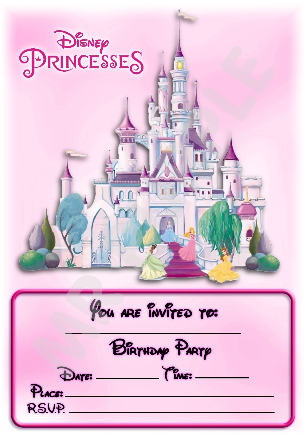 Disney Princess Invitations Templates