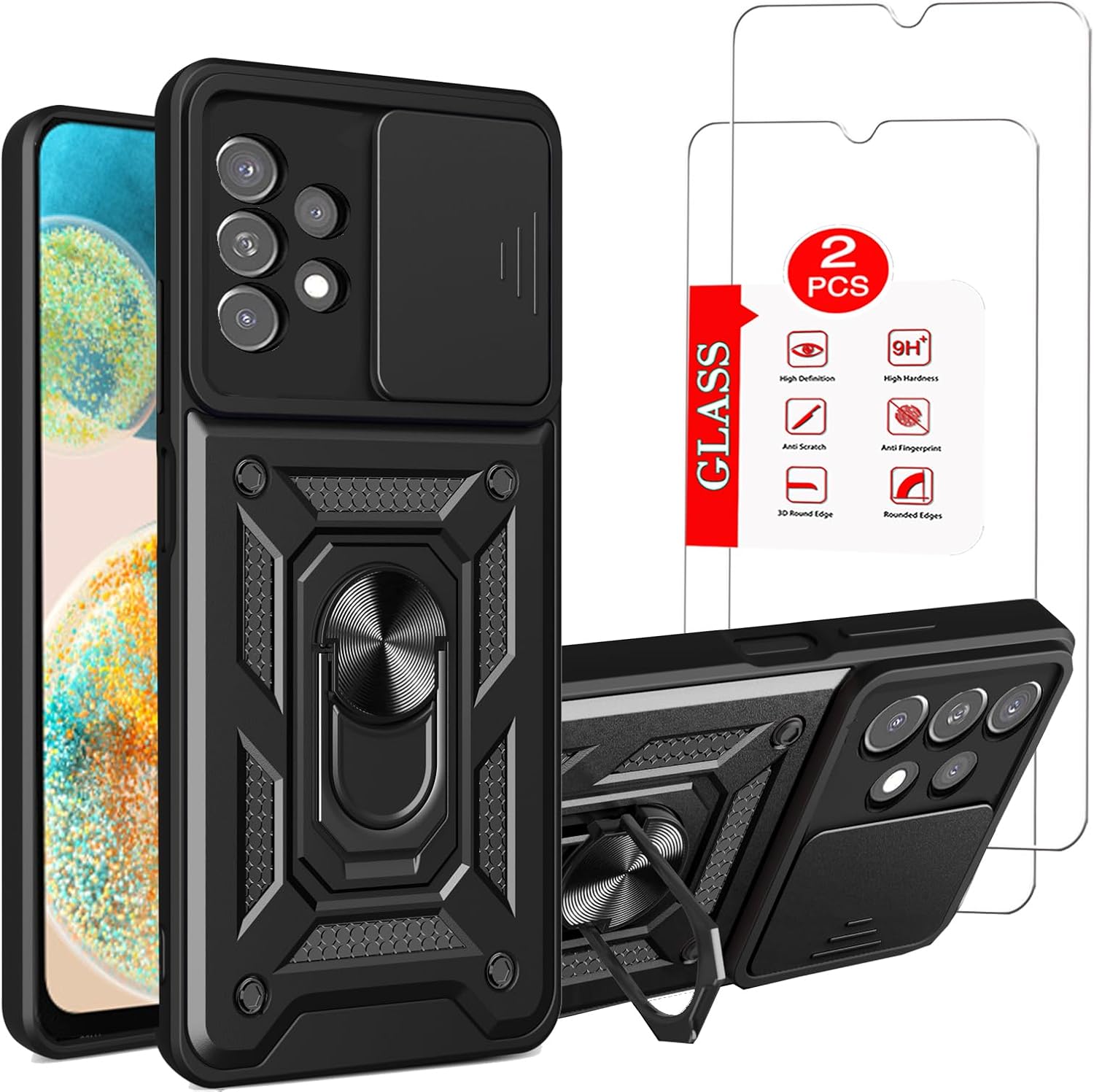 Amazon.com: for Samsung Galaxy A23 Case with [2 Pack] Glass Screen ...