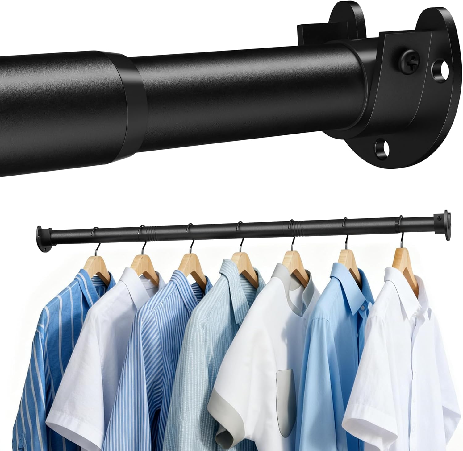 Amazon.com: ALL Fire Stepless Adjustable Closet Rod, 66 lb Capacity ...