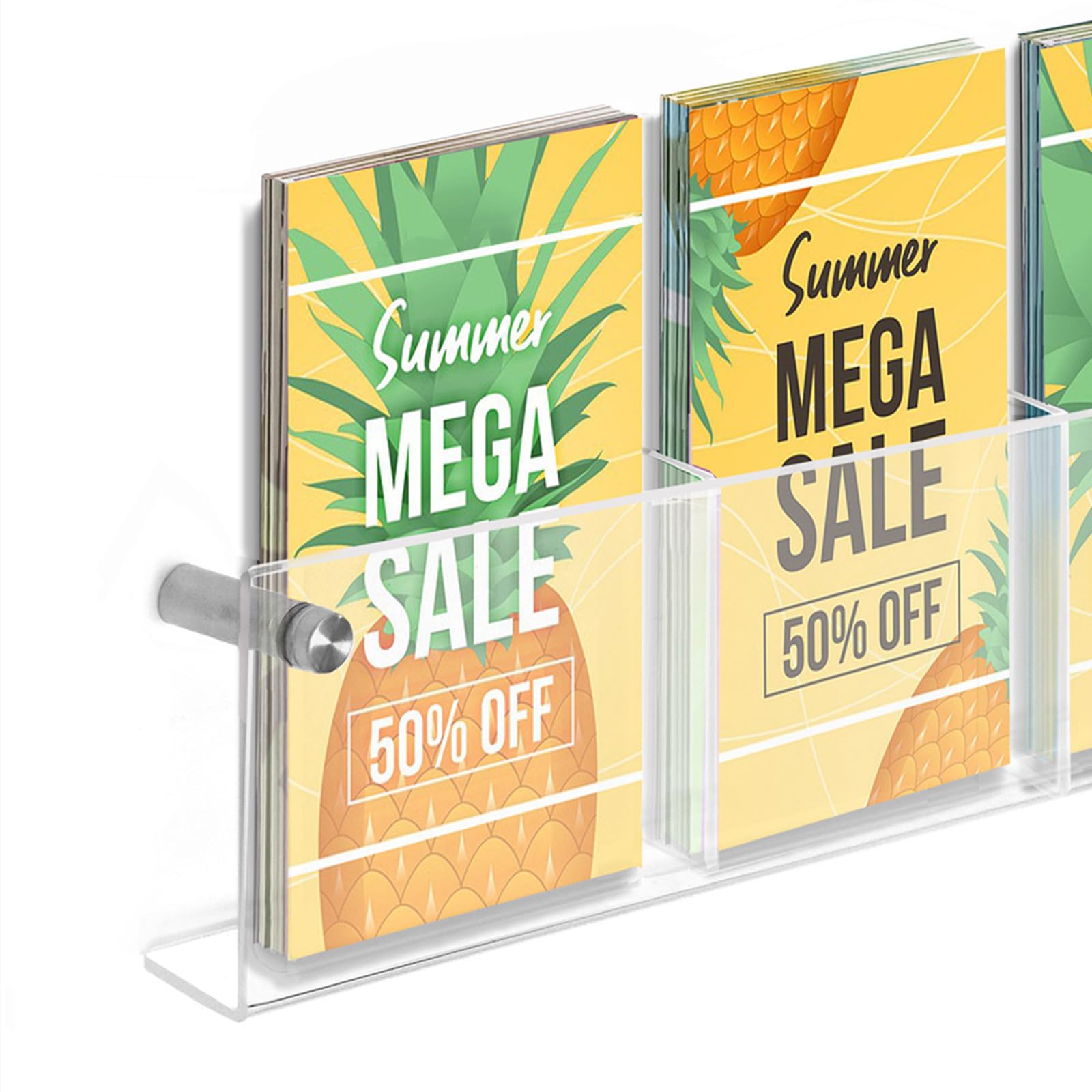 Amazon.com: SetGame 2-Pack Acrylic Brochure Holder Wall Mount With 3 ...