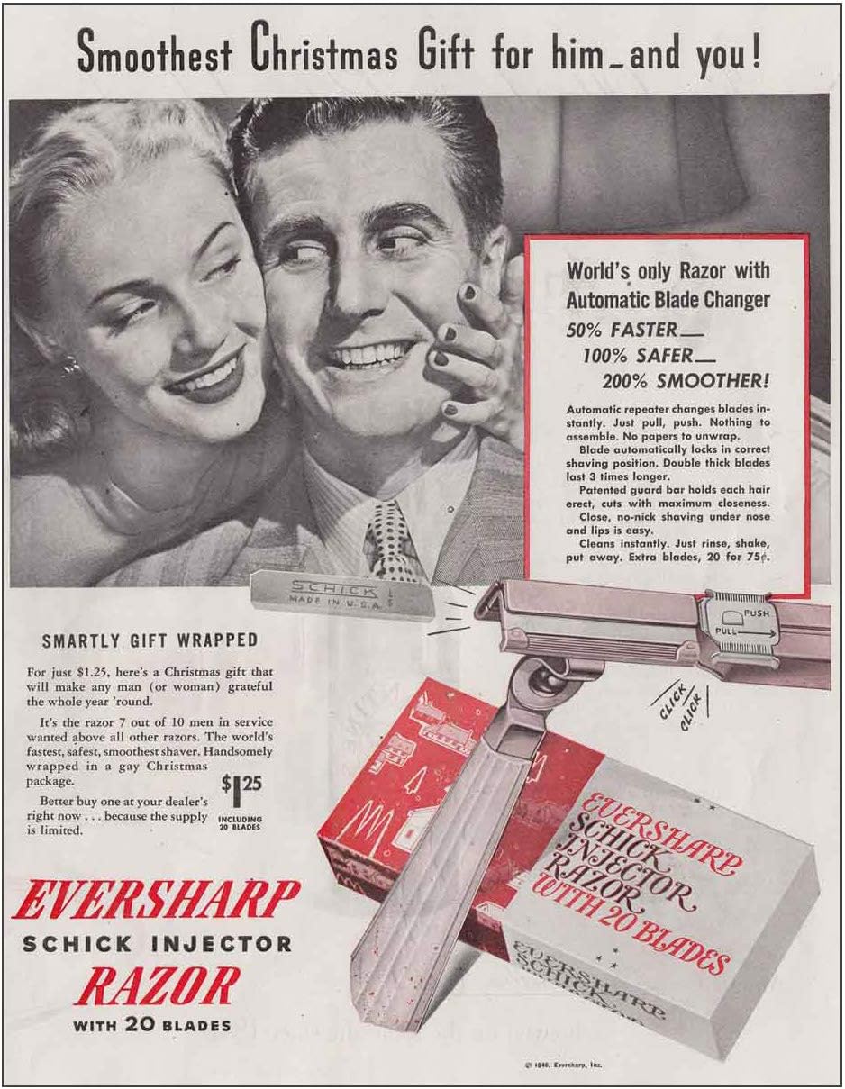 Amazon.com: RelicPaper 1946 Schick Eversharp Razor: Automatic Blade ...