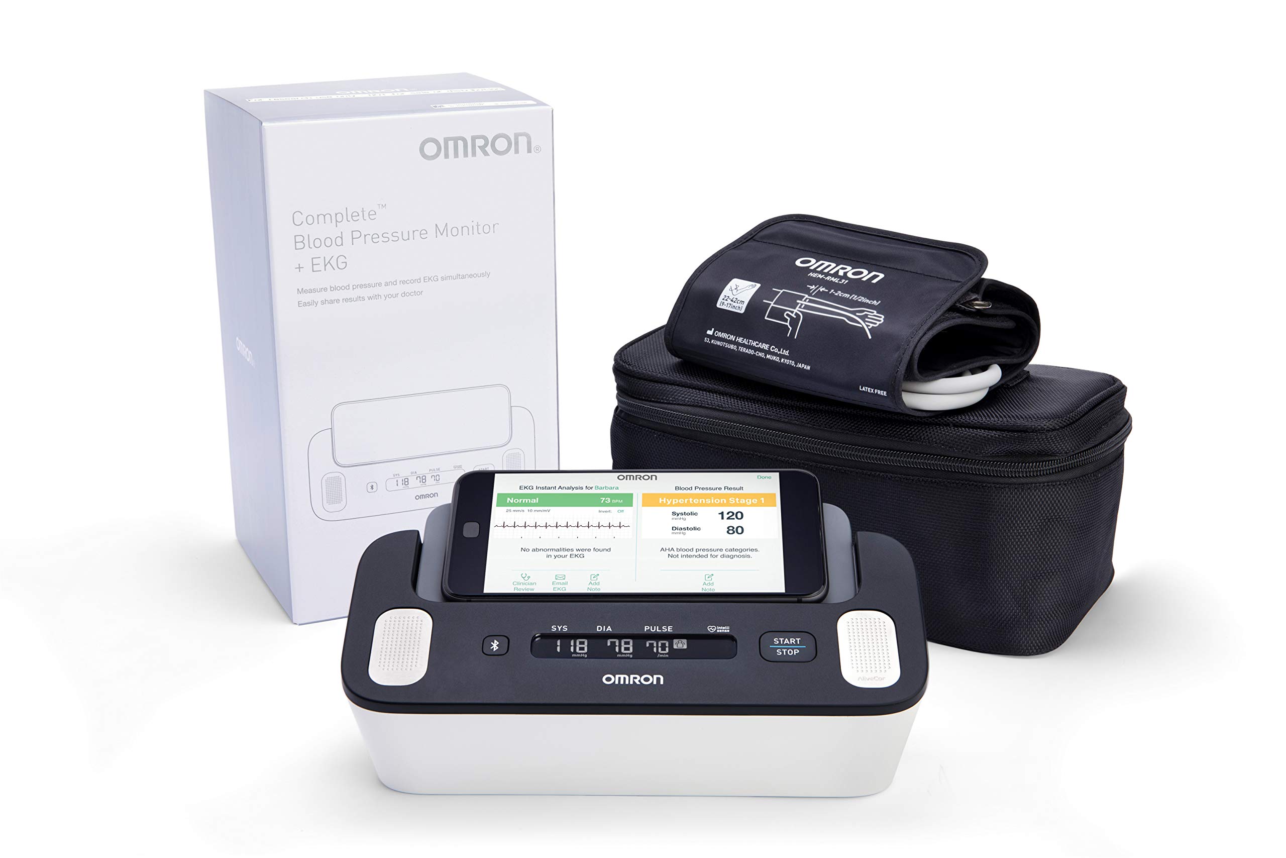 Omron Complete Wireless Upper Arm Blood Pressure Monitor + EKG; Measure ...