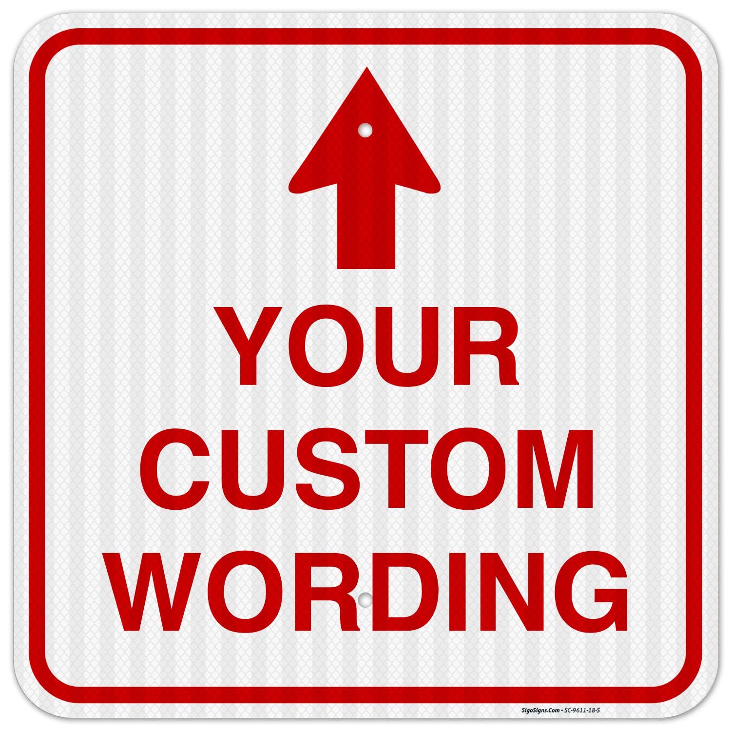 Amazon.com : Custom Personalized, With Up Arrow, 18x18 Inches, 3M EGP ...