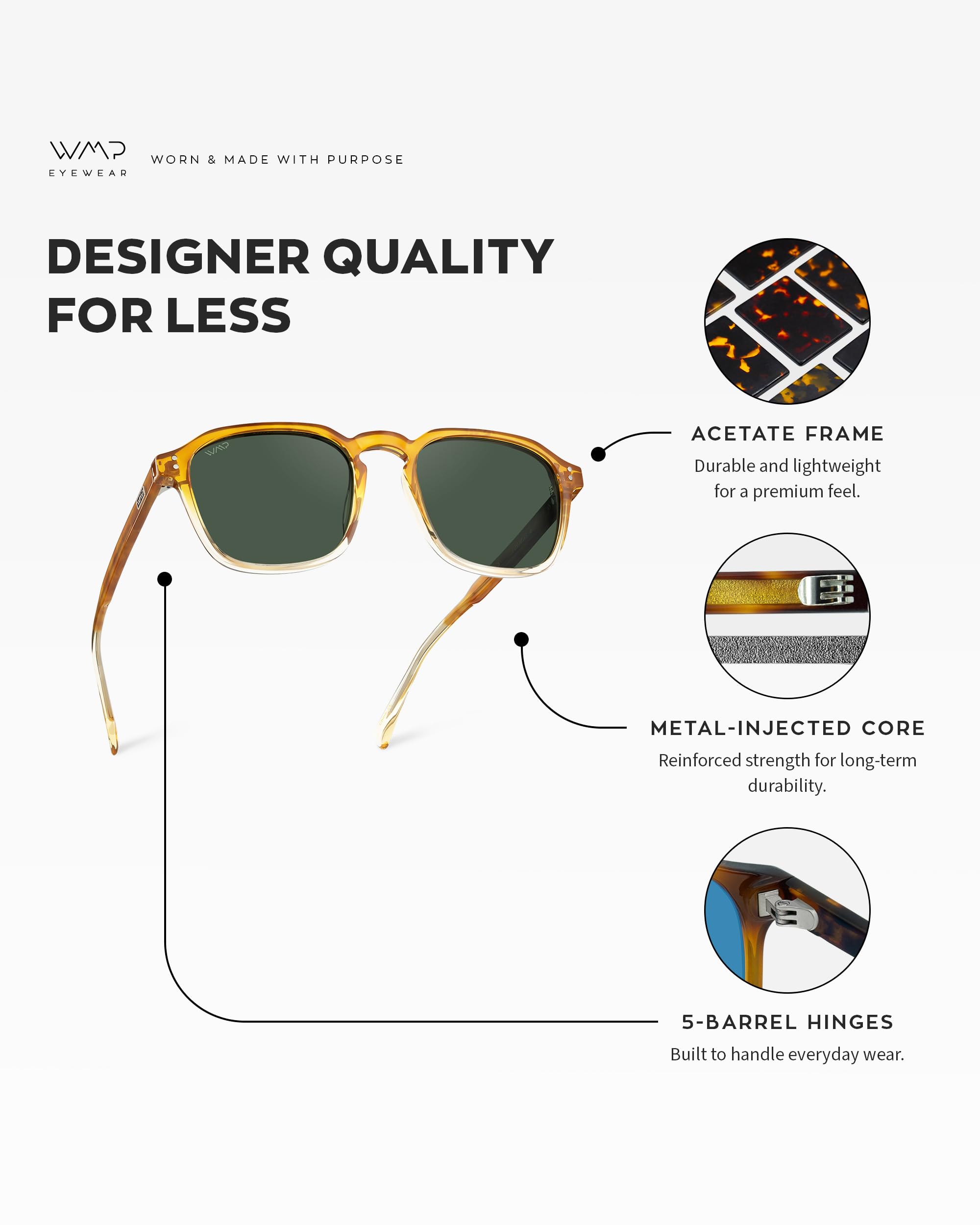 Snapklik.com : WearMe Pro WMP Eyewear - Mens Polarized Square ...