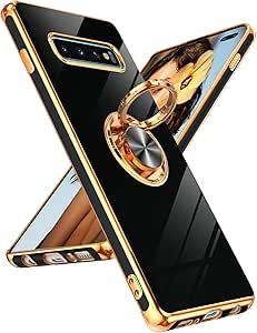 Amazon.com: LeYi for Samsung Galaxy S10 Plus Case: 360° Rotatable Ring Holder Magnetic Kickstand ...