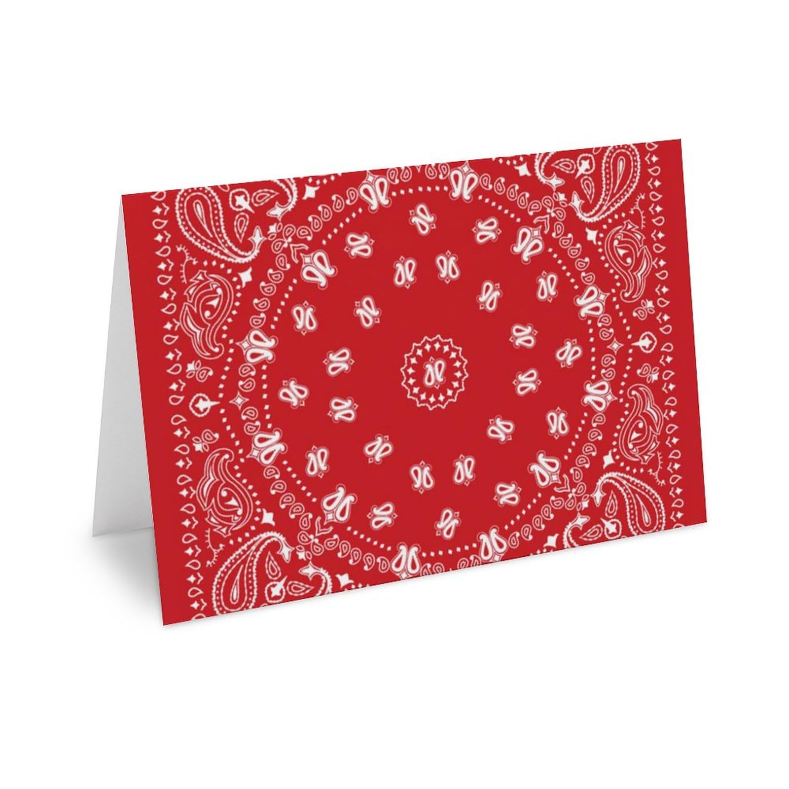 Bandana Invitation Template White Bandana Pattern" Greeting Card For