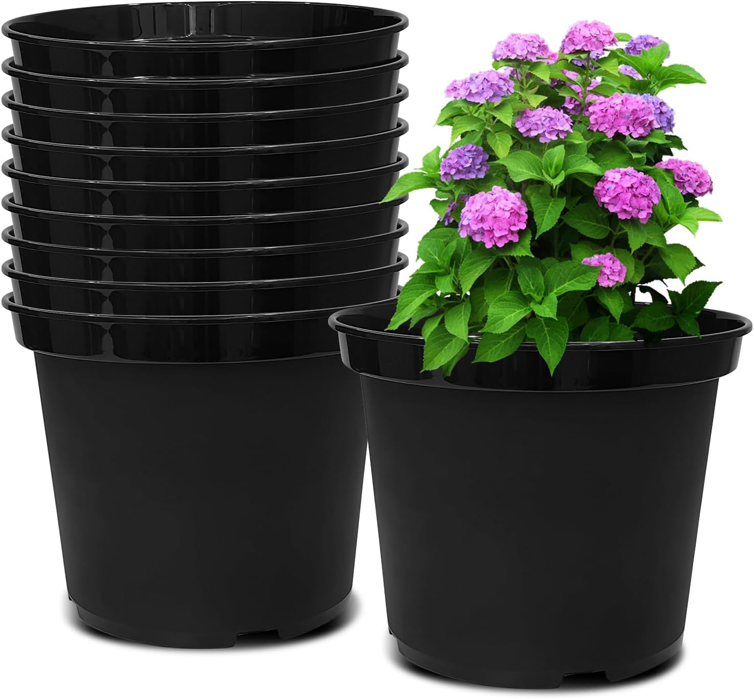 Amazon.com: Calipots 10-Pack 3 Gallon Premium Black Plastic Nursery ...