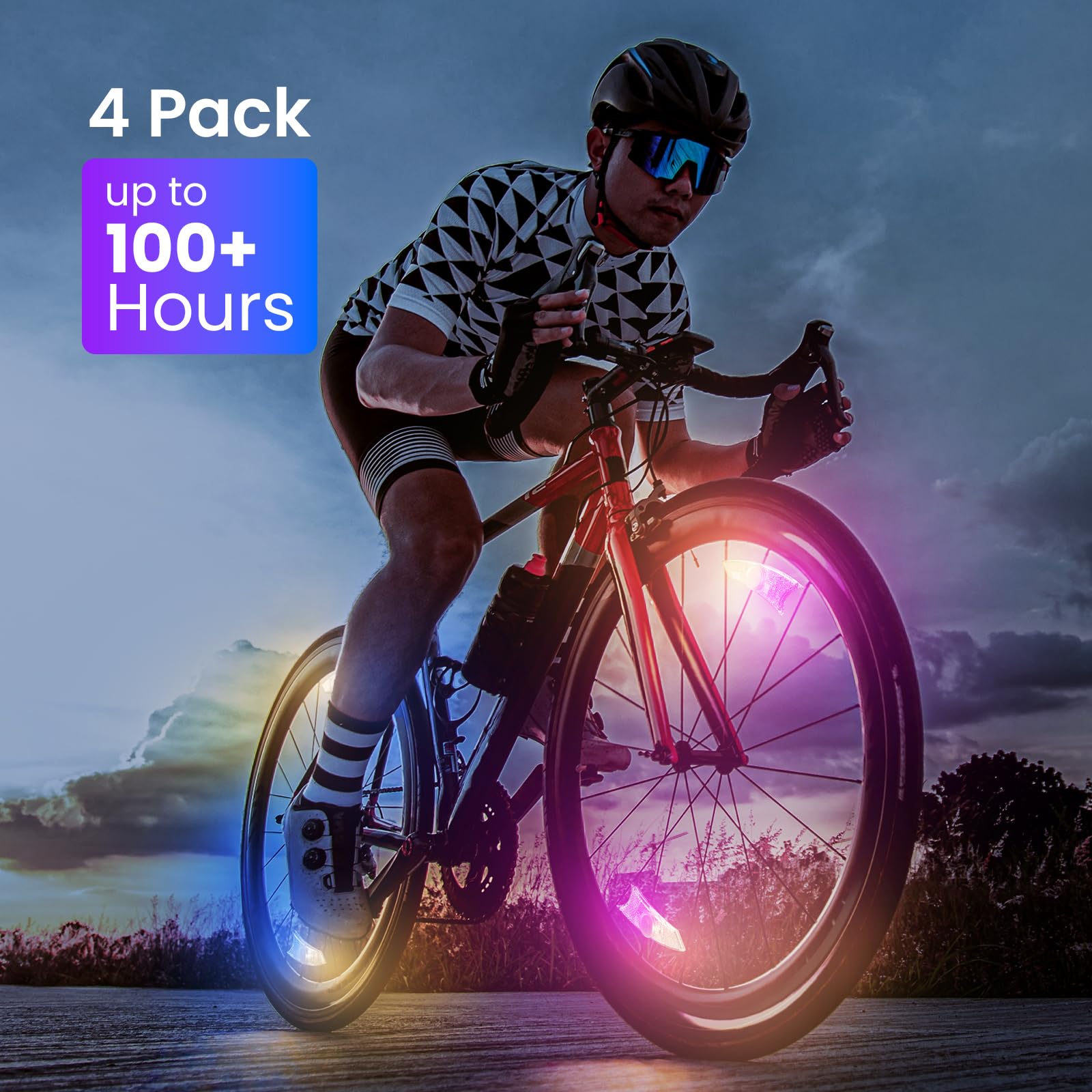 Snapklik.com : REYUNGGO 4Pack LED Bike Wheel Lights,Ultra Bright ...