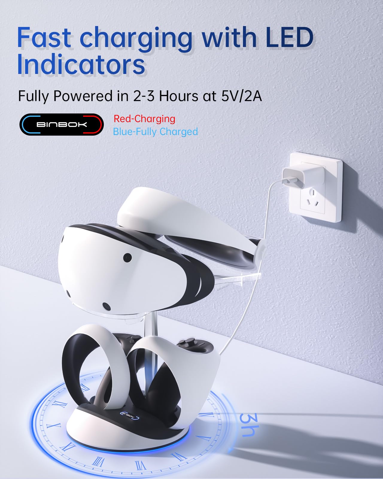 Snapklik.com : BINBOK VR Controller Charging Station For Sense Controller, Charging Dock For Charger