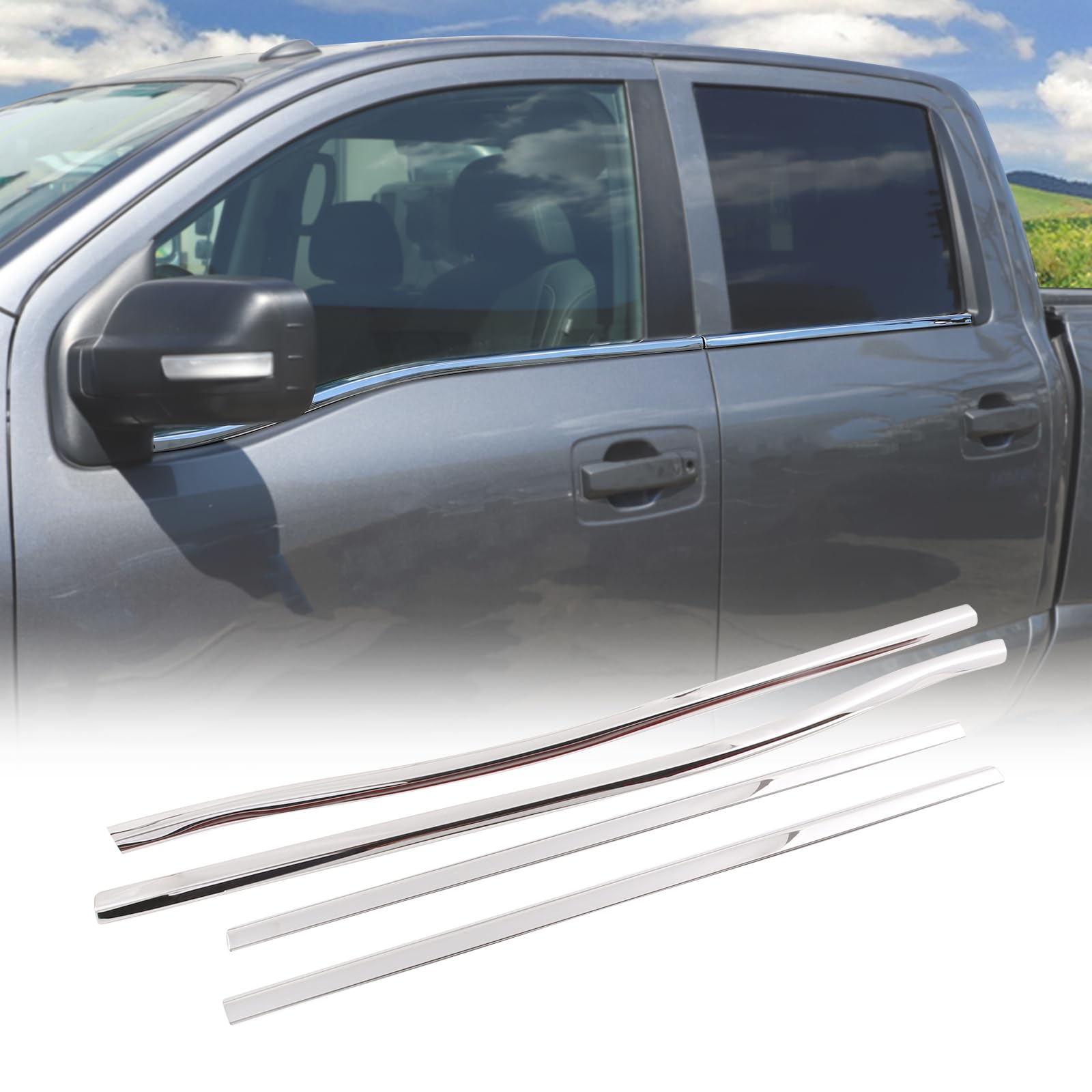Amazon.com: Door Window Moulding Trim Compatible with Nissan Titan 2016 ...
