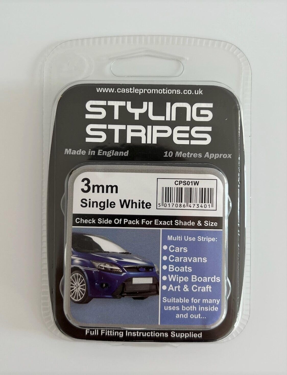 Pin Stripe 3mm x 10mtr Self Adhesive Car Pin Stripe Black - White - Red ...