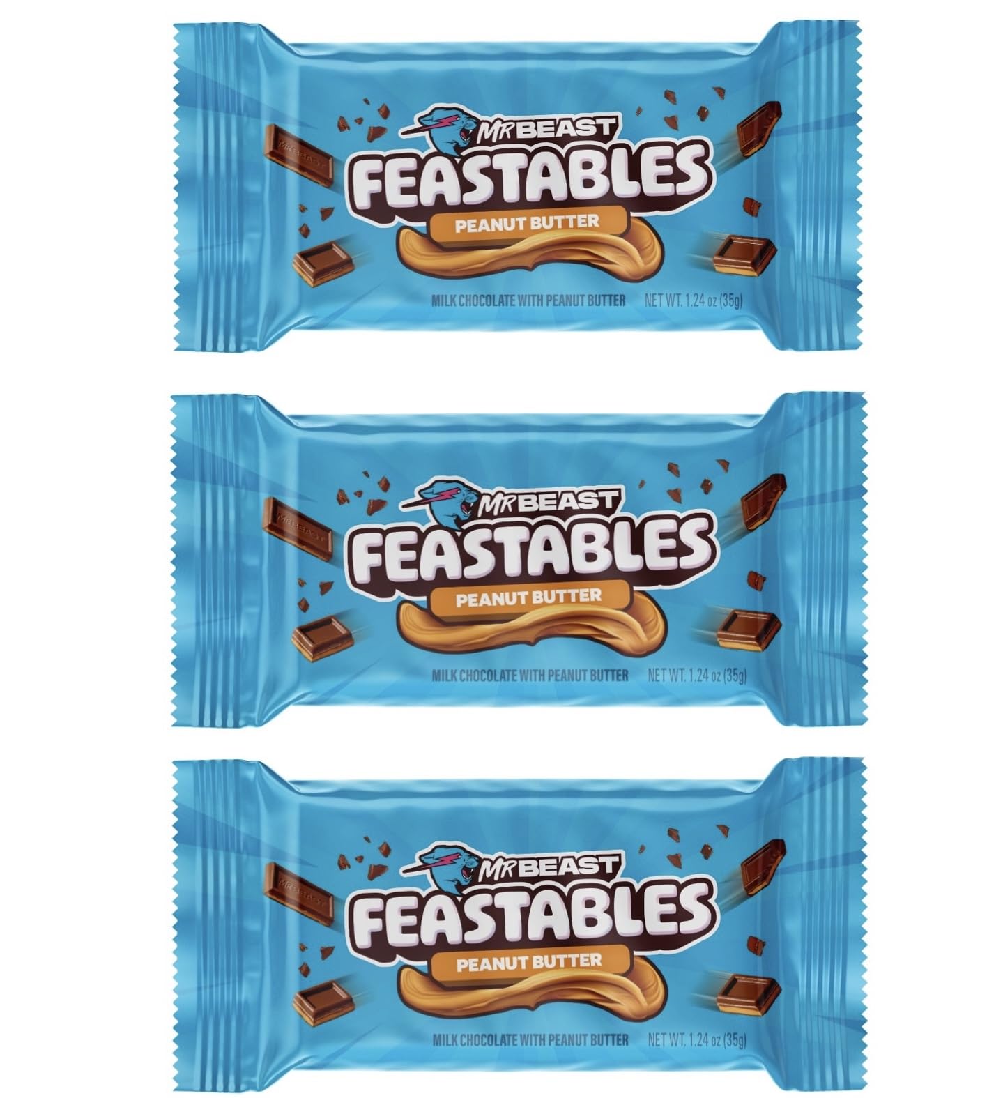 Buy Generic Feastables Mini Peanut Butter Milk Chocolate Beast Bars ...